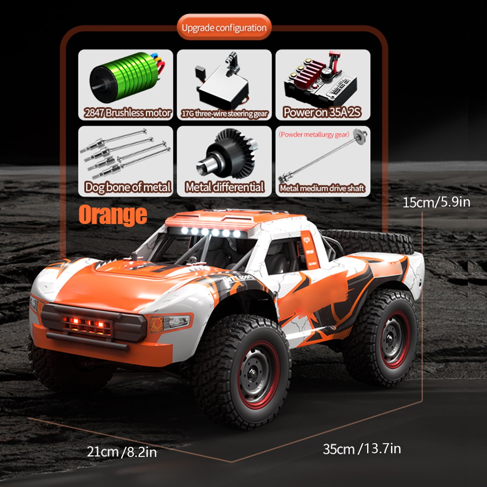 Toys Remote Control Car 4WD Car Brushless Truck 2.4GHz Full Proportional High Speed 70km/h ...