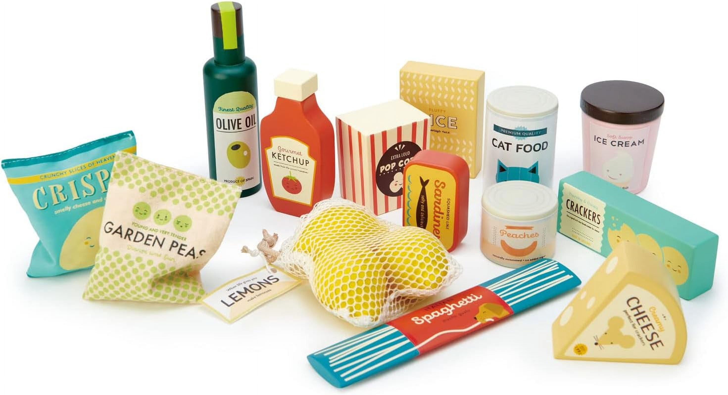Toys - Supermarket Grocery Set - 17 Pcs Wooden Pretend Play Food Pack ...