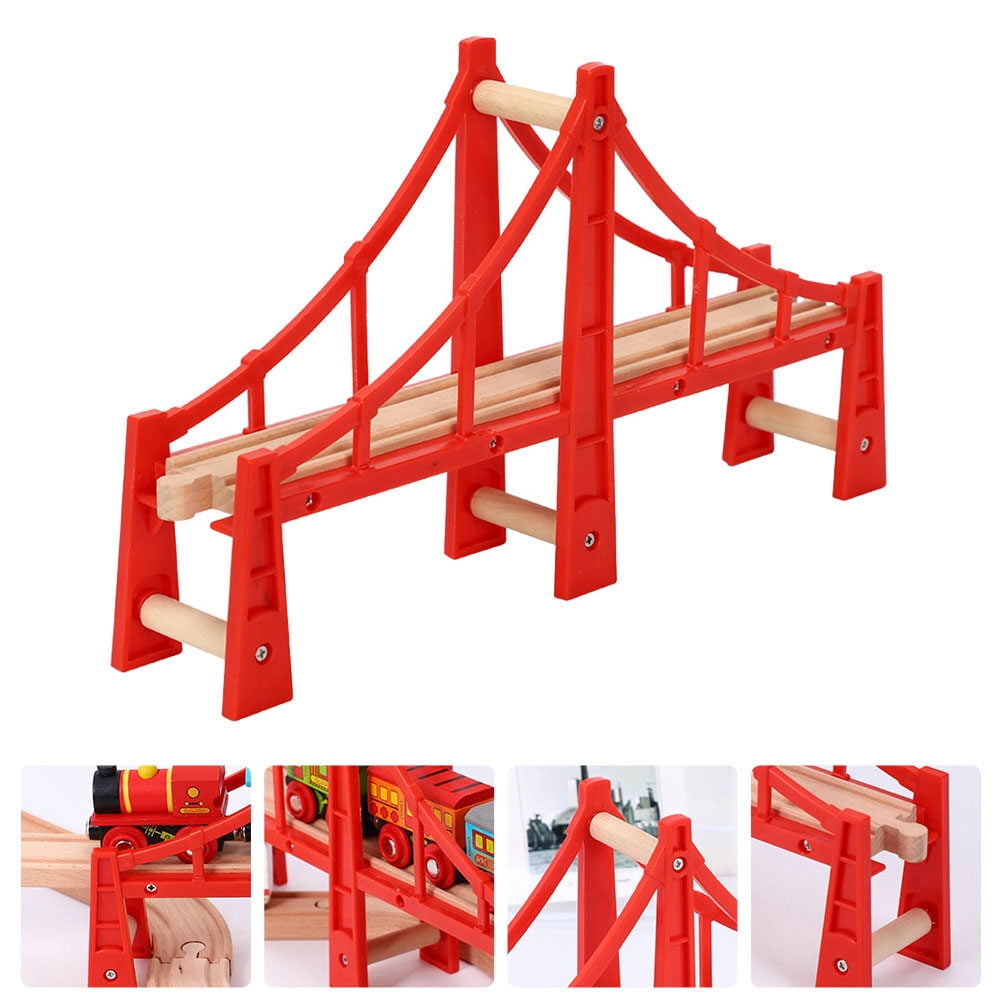 Red Plastic Train Track Bridge Toy for Kids Ages 3 and Up Compatible ...