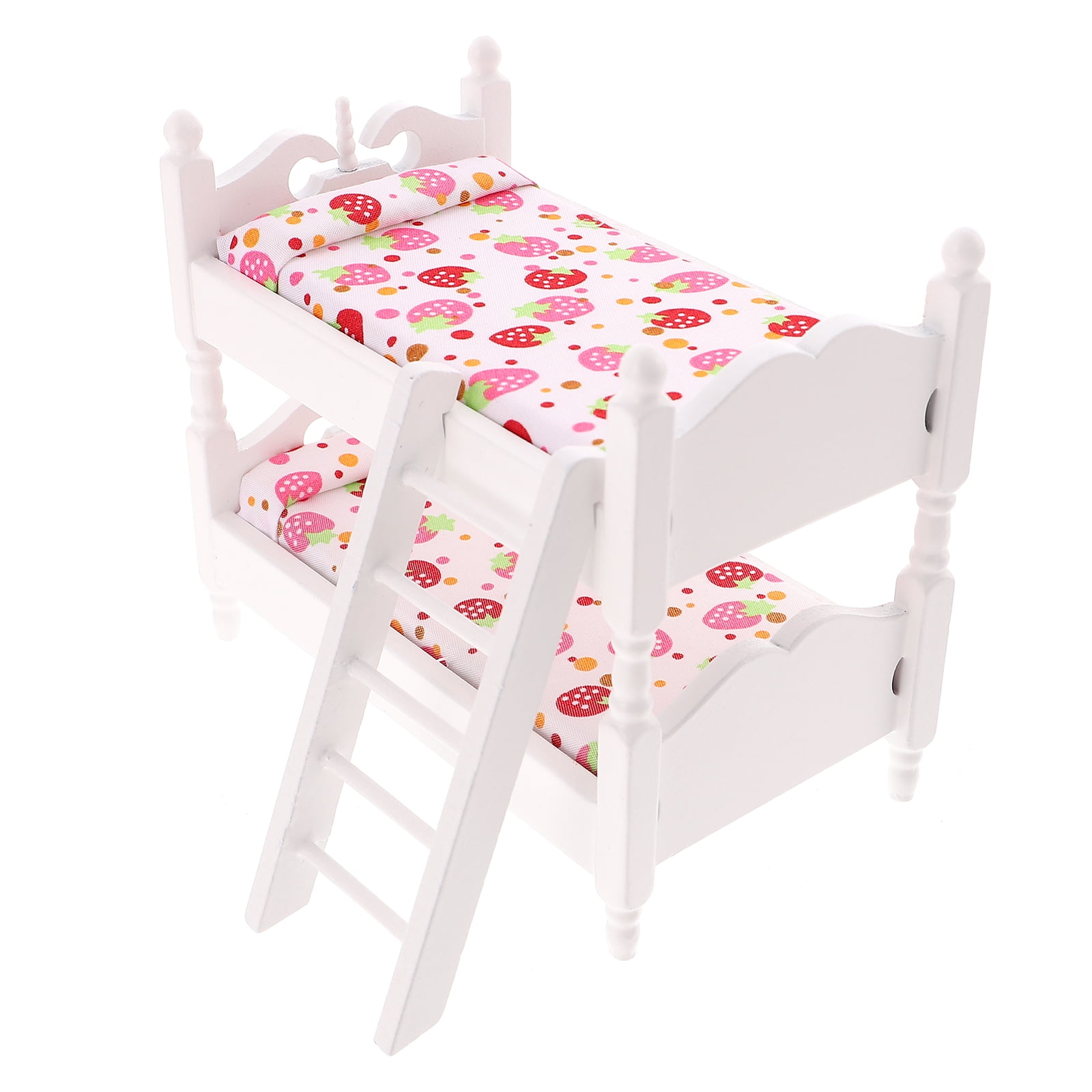 Toys Wooden Playset DIY Doll House Adornment Mini Bunk Bed Bedroom ...