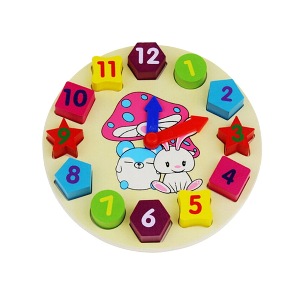 Toys Wooden Playset Puzzle Stacking Clock Developmental Number Bunny ...
