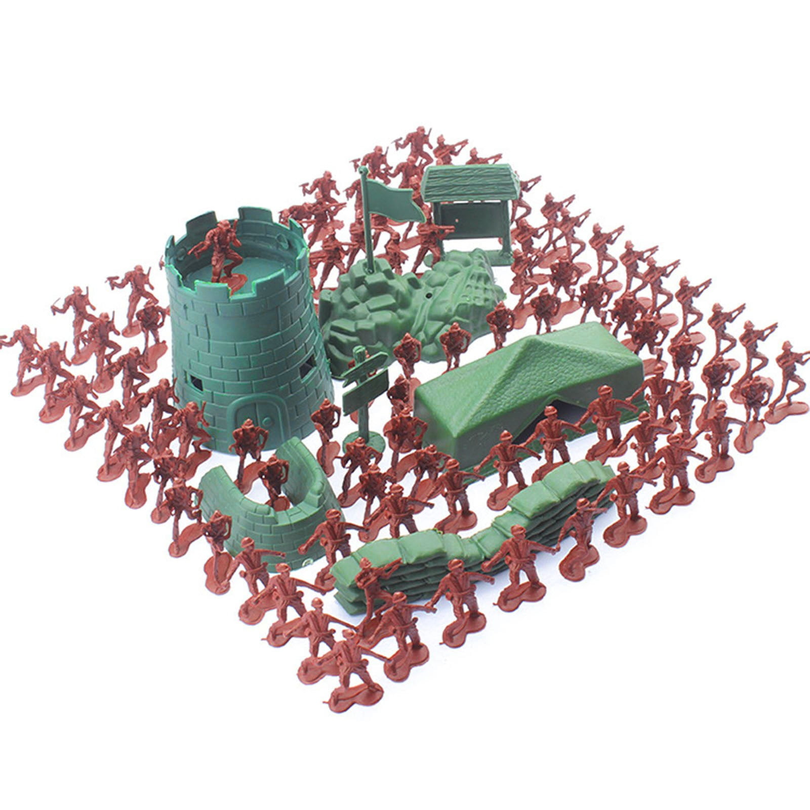 Toys for 1 Year Old Girl 100 Piece World War Plastic Toy Green Soldiers ...