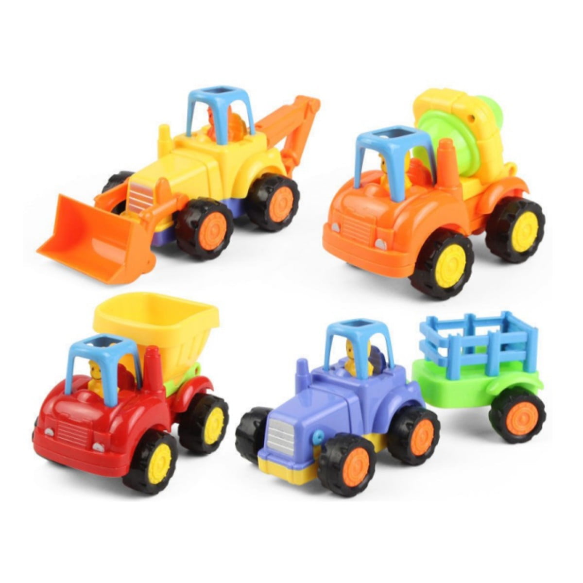 imoment STEM Building Toys, Friction Powered Construction Vehicles Set ...