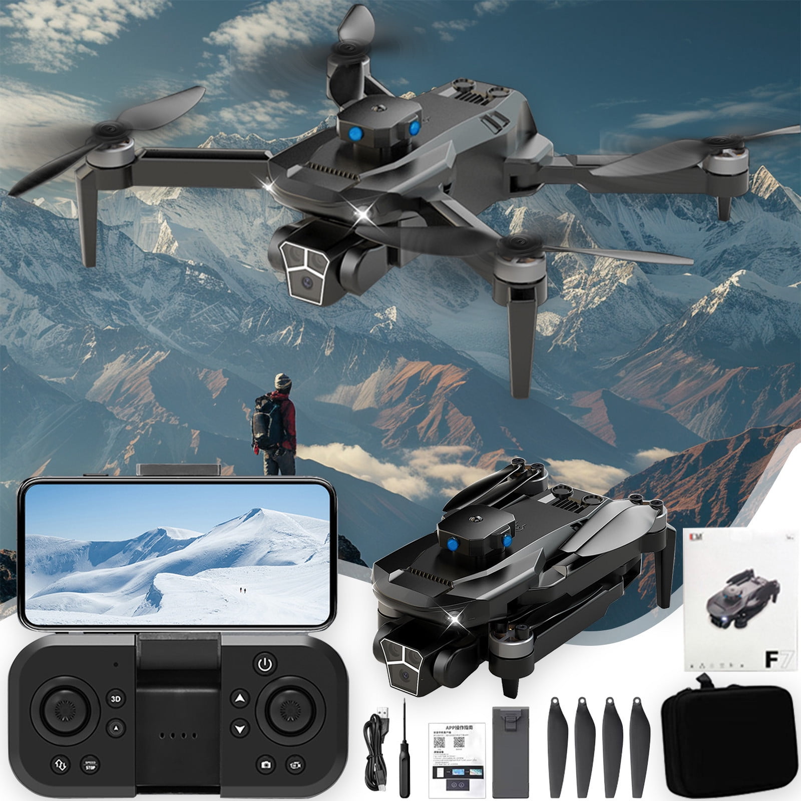 Toys for Boys Age 8-12,Drone with Esc Hd Camera Brushless Motor Remote ...