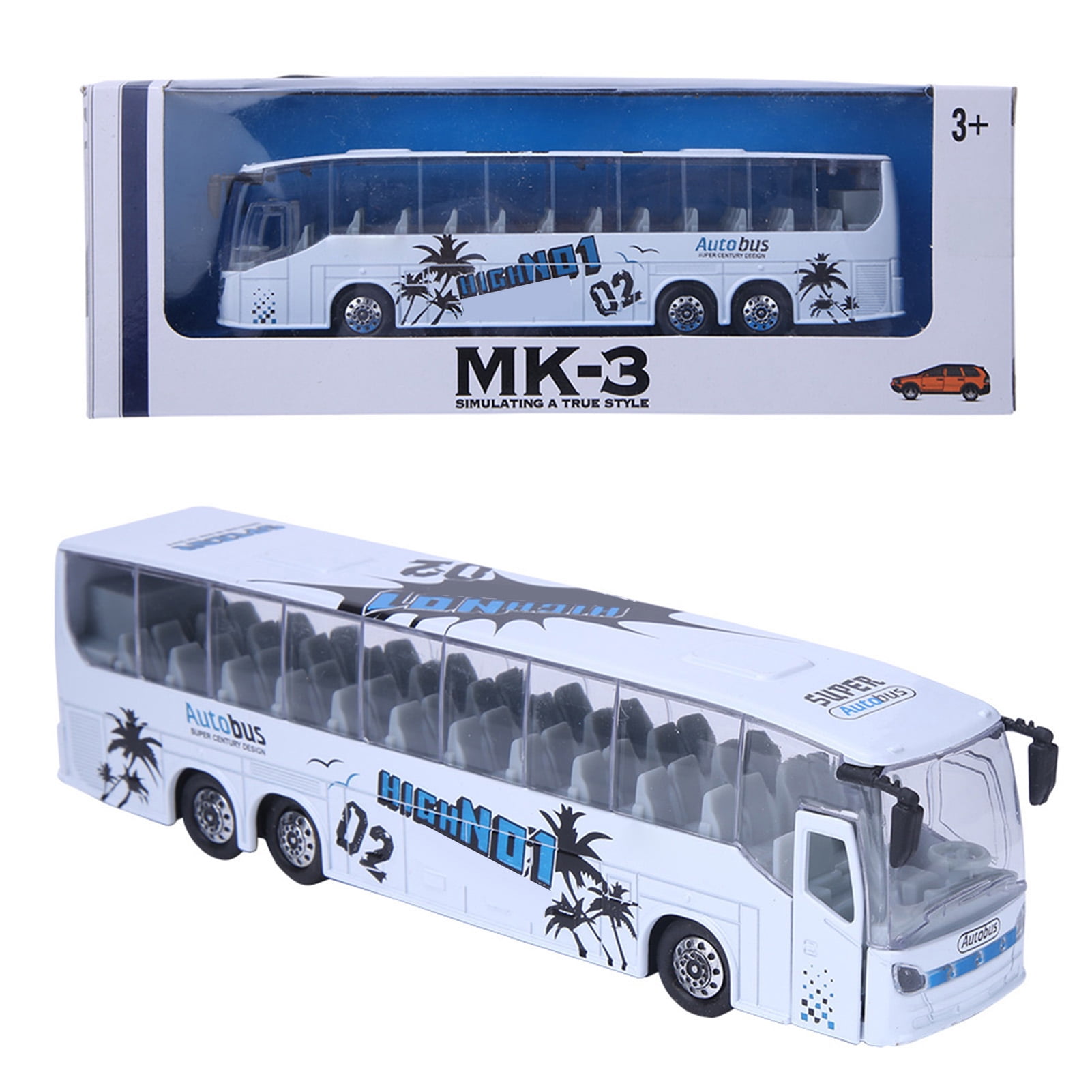 Toys for Kids 3+ 1:50 Simulation Transit Bus Model Toy Alloy Pull Back ...