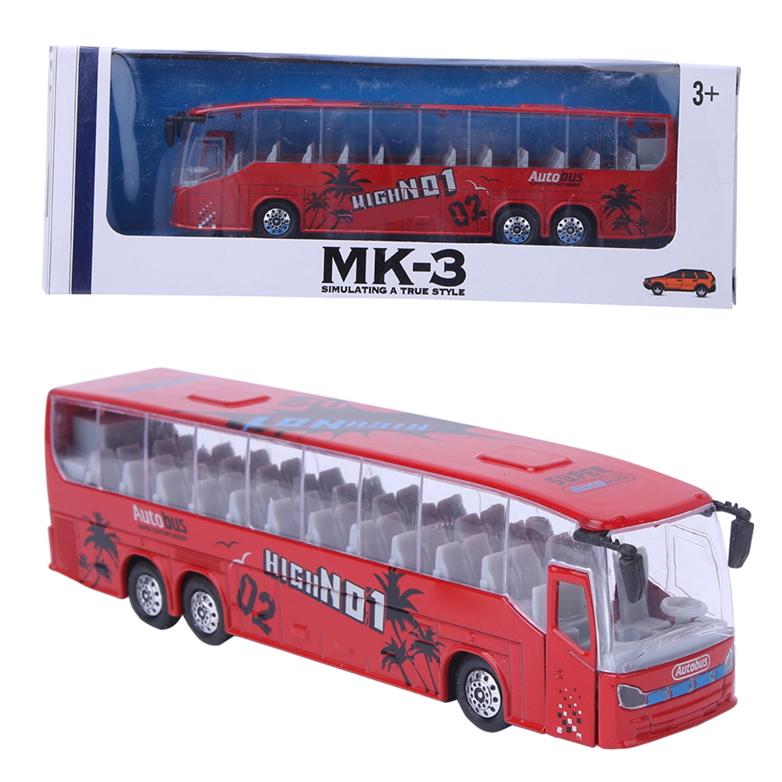 Toys for Kids 3+ 1:50 Simulation Transit Bus Model Toy Alloy Pull Back ...