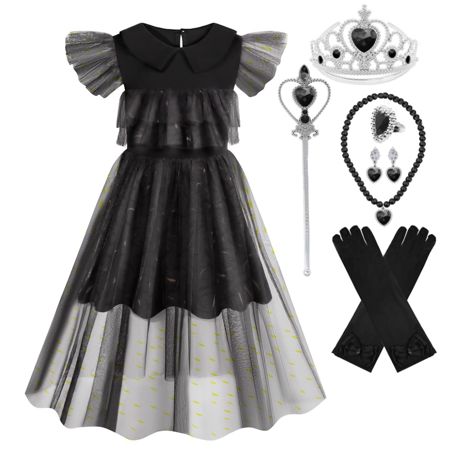 Toys girls Wednesday Addams Dress Girls Kids Family Nevermore Cosplay ...