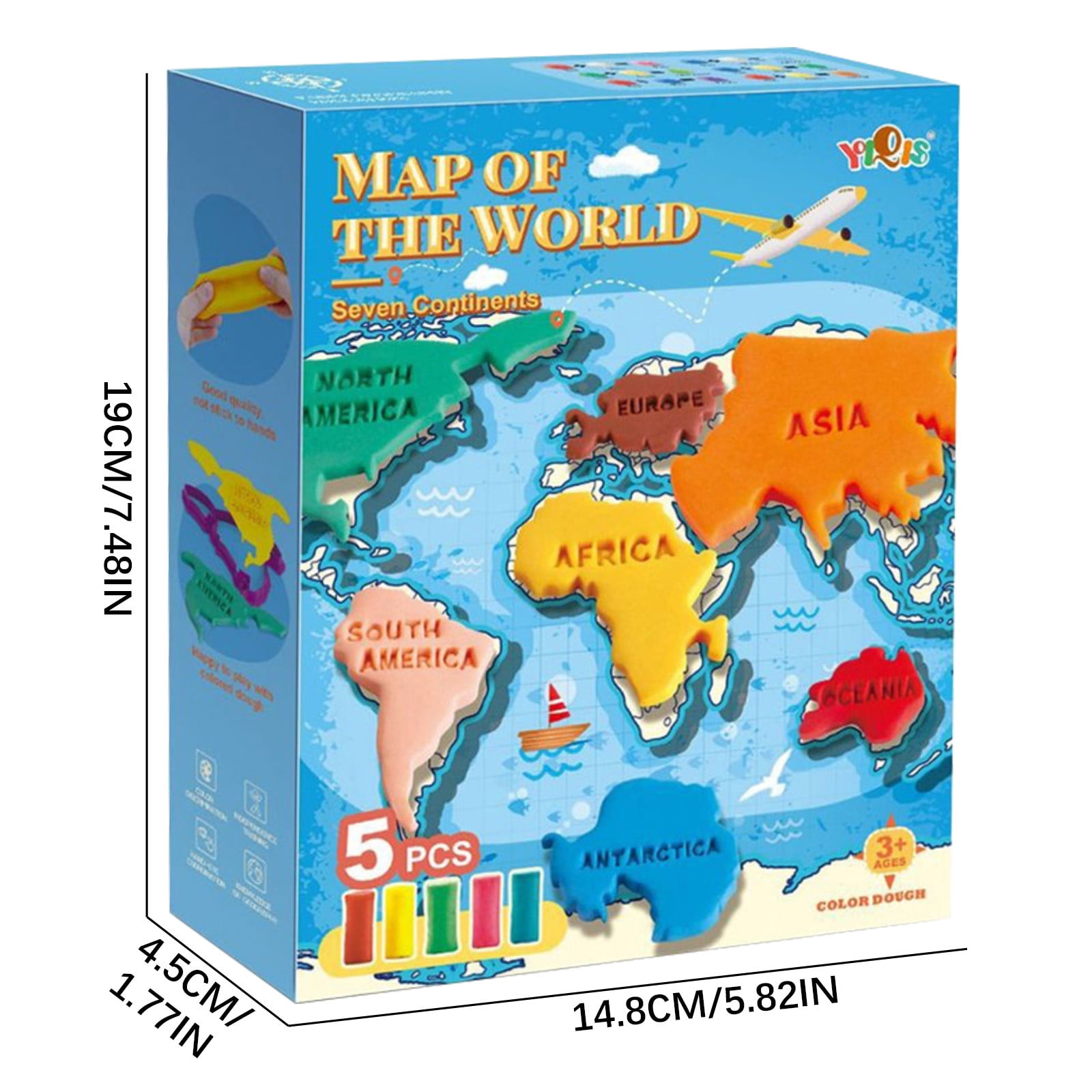 ToysYGift Play Dough Sets for Kids Ages 4-8,World Map Colorful Dough ...