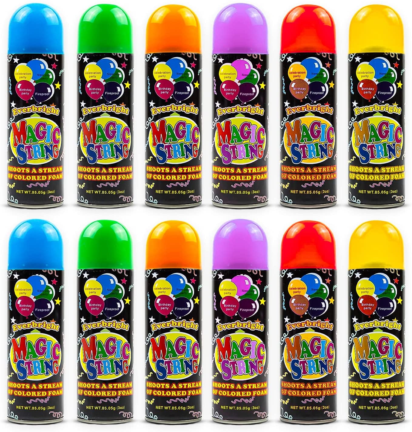 Toysery 12 Pack Party Streamer String Spray for Kids, Party Spray ...