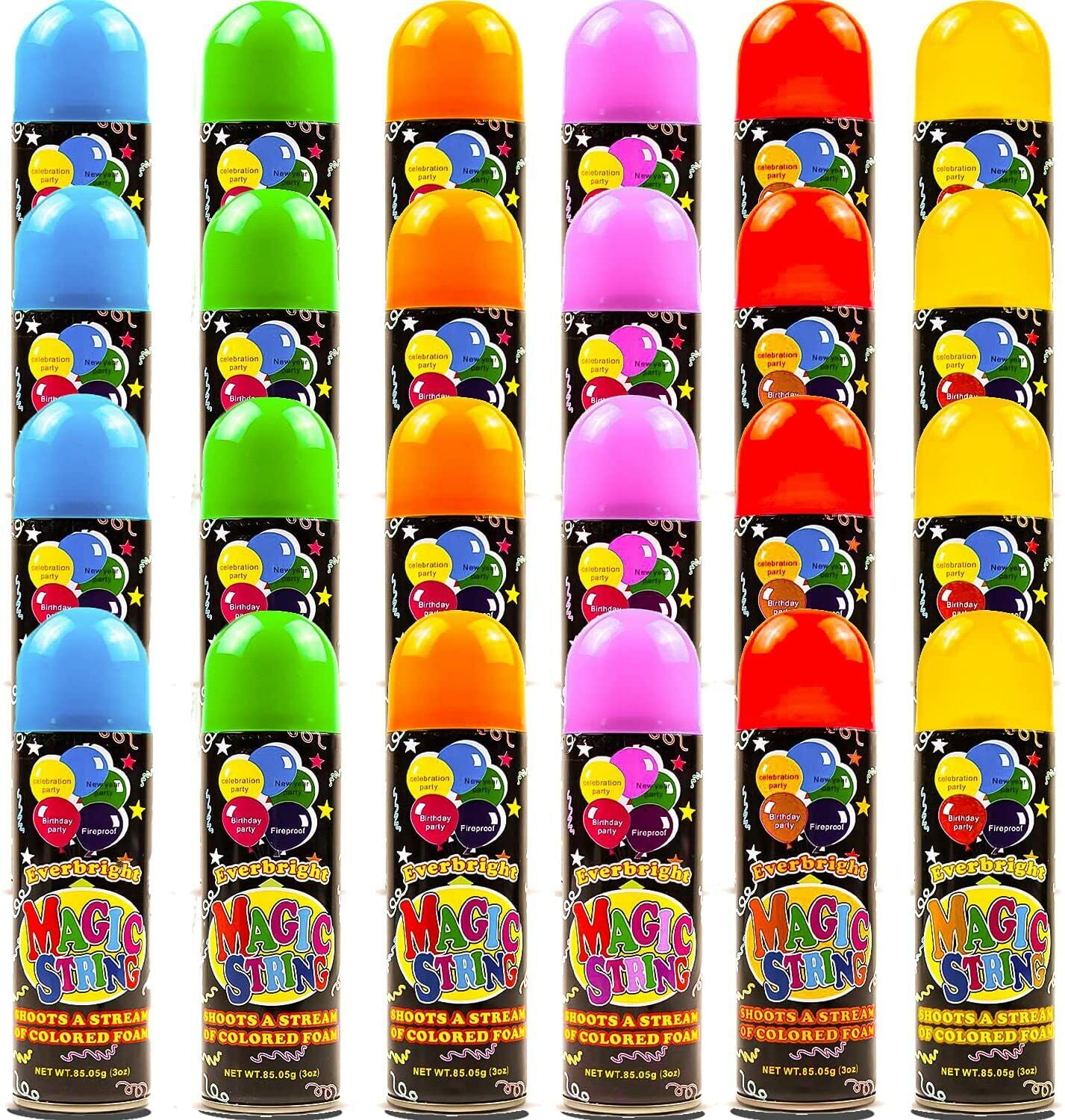 Toysery 24 Pack of Party Spray String in a Can for Kid's, Best Child ...