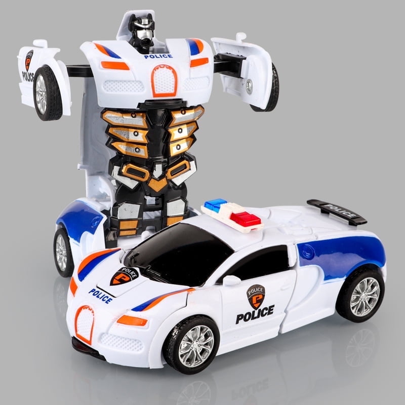 Toysery Transforming Robot Police Car Toy - Police Car to Robot Toy for ...