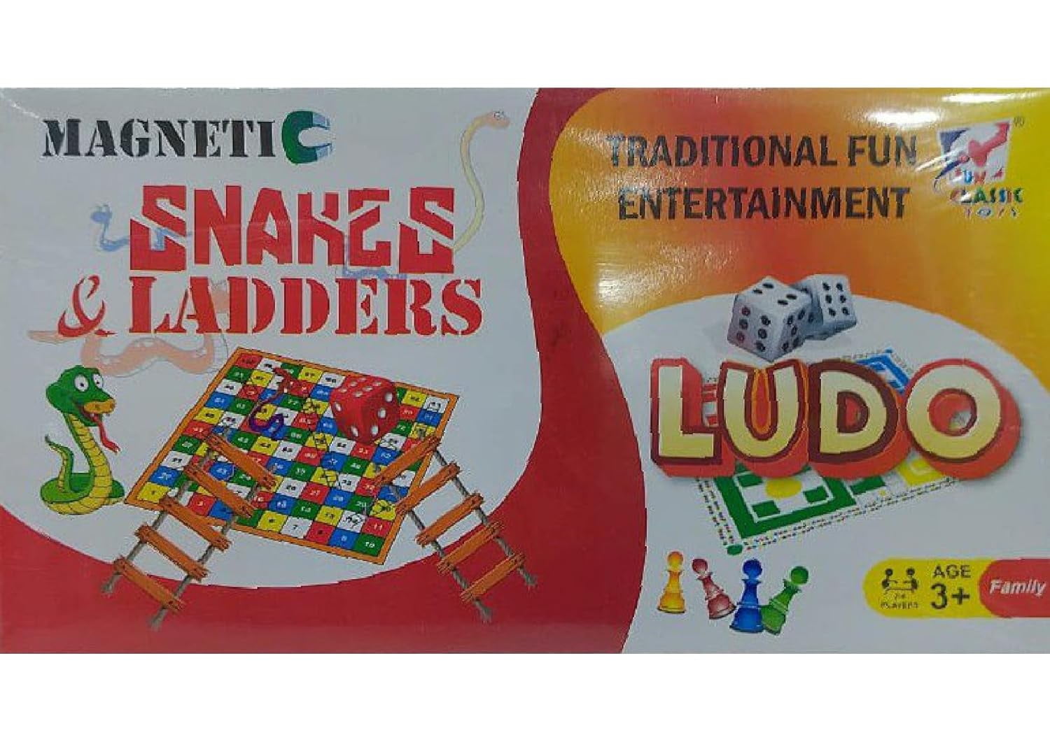 Toyshoye Ludo & Snakes 'N' Ladders Board Game For Kids & Family Fun- 3 ...
