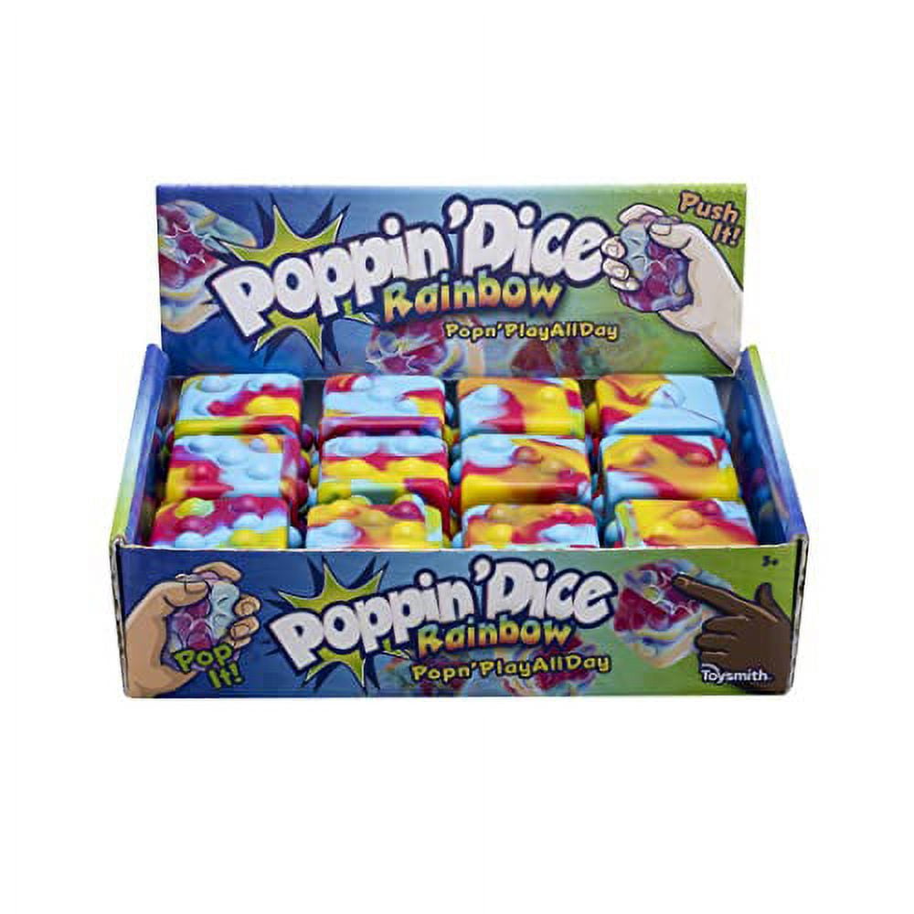 Toysmith - Poppin Dice - Rainbow- Satisfying Fidget Toy, Rainbow Colors ...