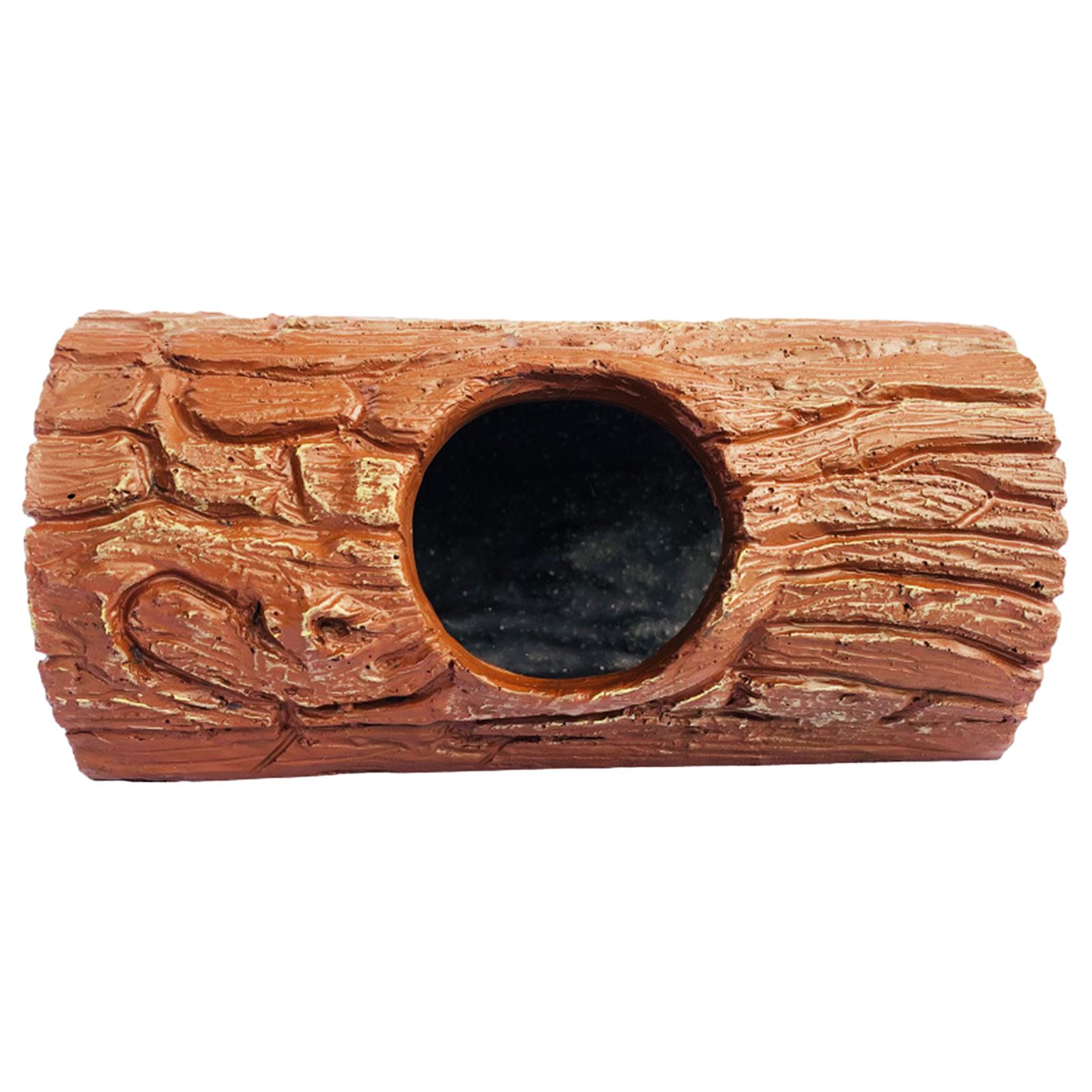 Toysmith Reptile Hide Cave Resin Hollow Tree Trunk Hideout, Decorative ...