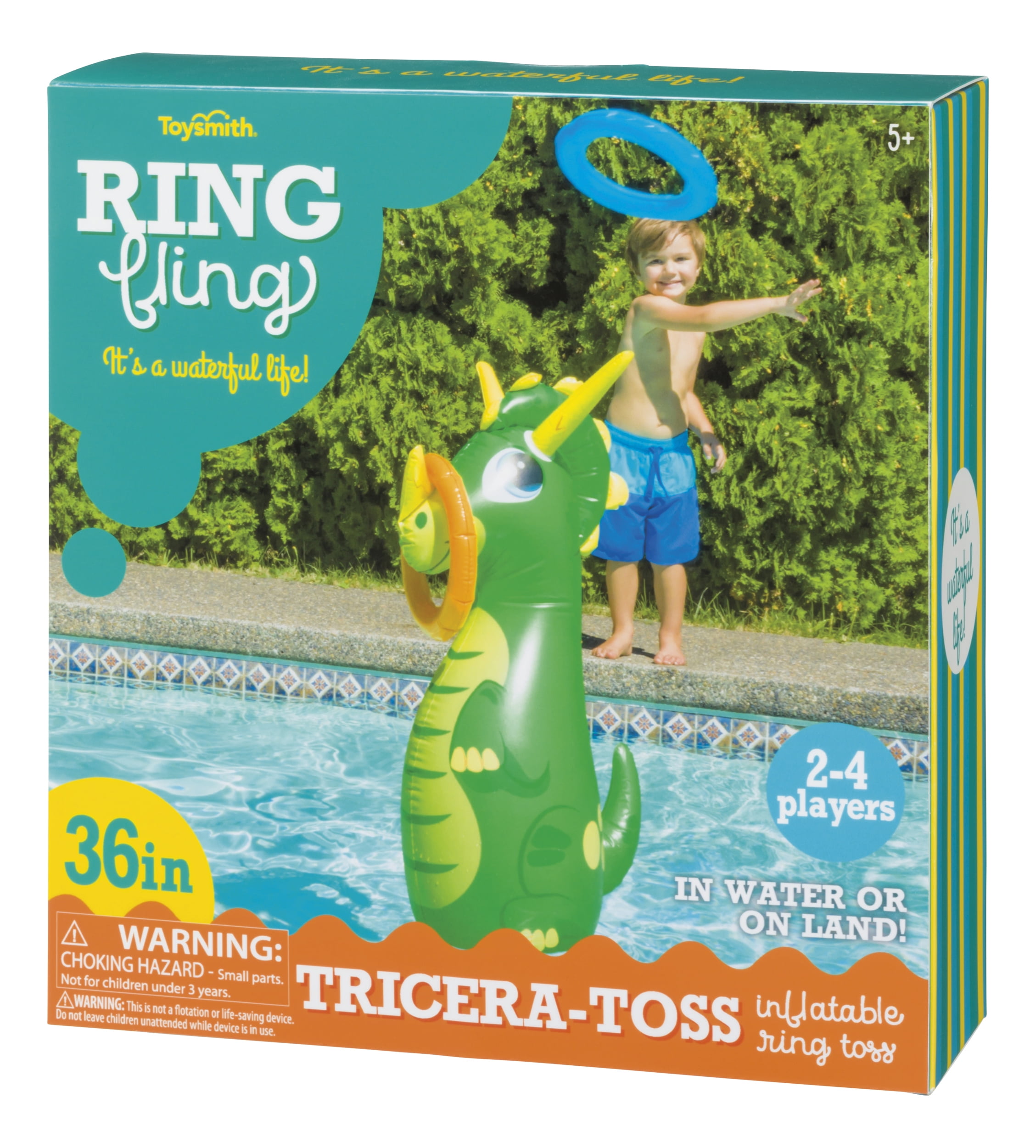 Toysmith Ring Fling 36" Tricera-Toss Inflatable Ring Toss Game ...