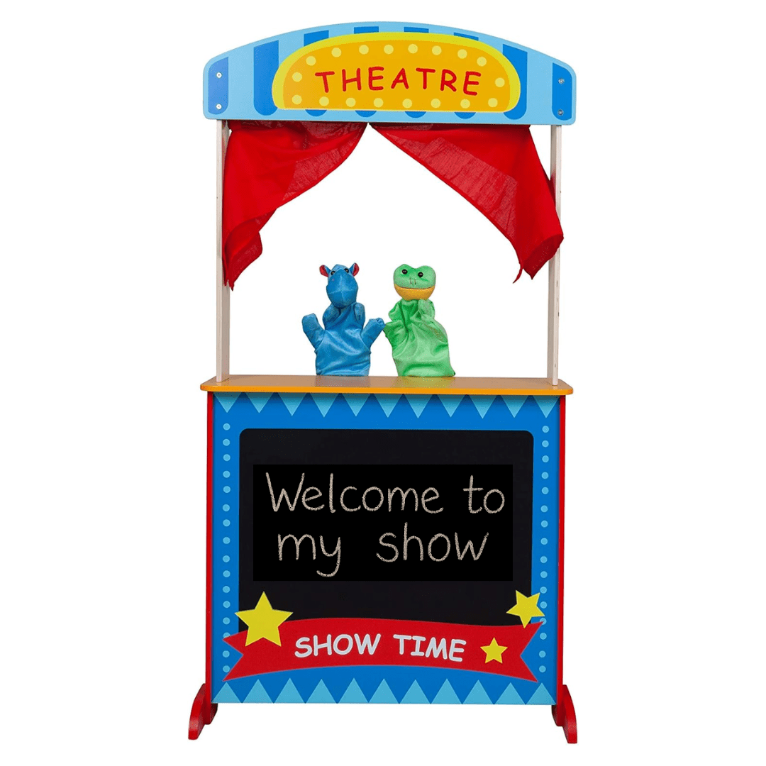 Toyster's, 2-in-1 Wooden Puppet Theater, Includes Puppets, 13.13 lbs ...