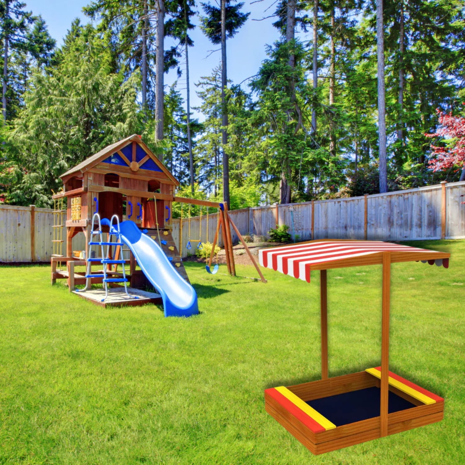 Toyster's Sand Box With Roof - Walmart.com