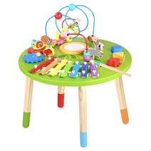 INFANS Train Table, 84 Pieces Wooden Kids Activity Toy Table Playset ...