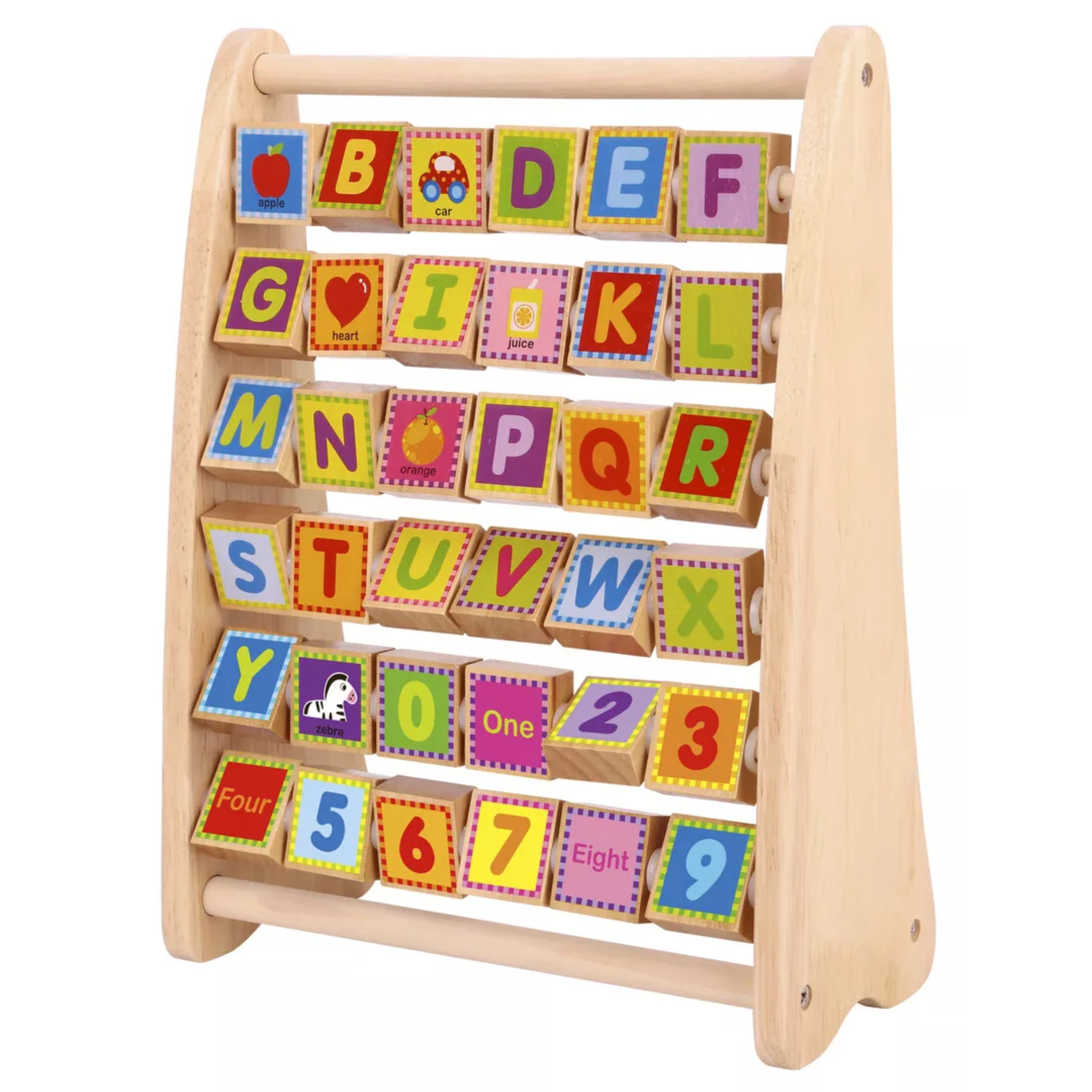 Toysters Wooden Alphabet & Number Abacus | Counting, Sorting Letters ...