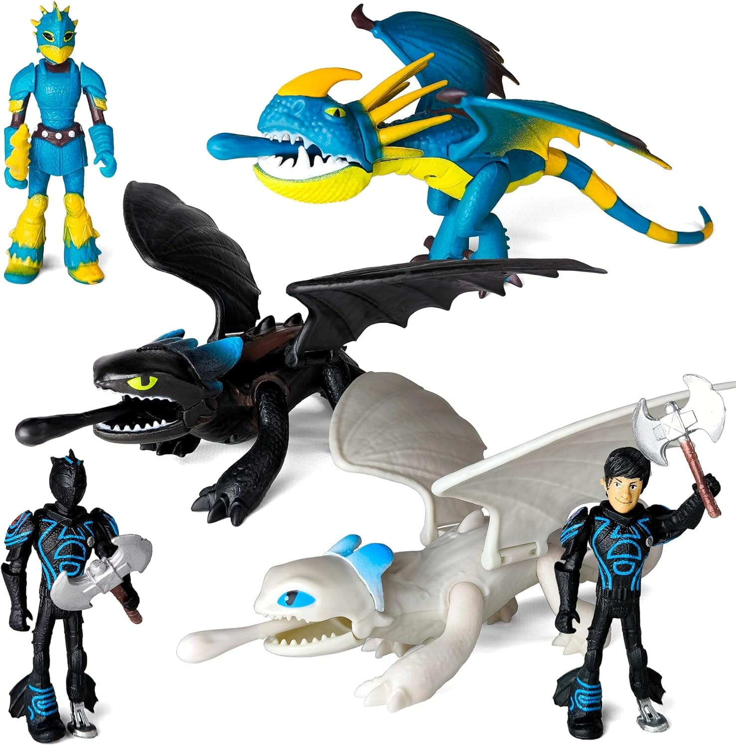 Toysvill Dragons & Vikings Big Action Figures | Light Fury, Night Fury ...
