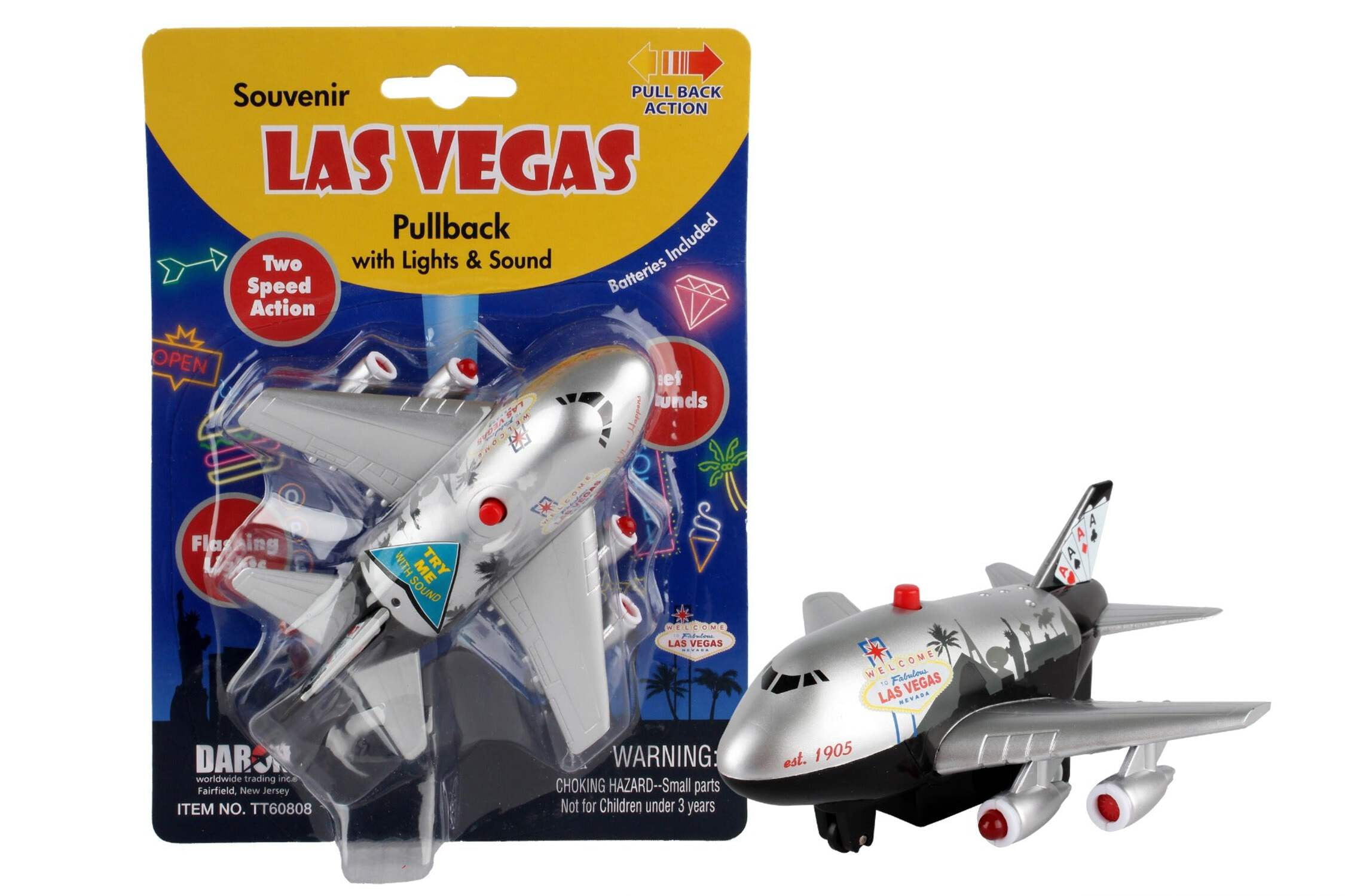 Toytech TT60808 Las Vegas Pullback with Light & Sound Air Plane Toy ...