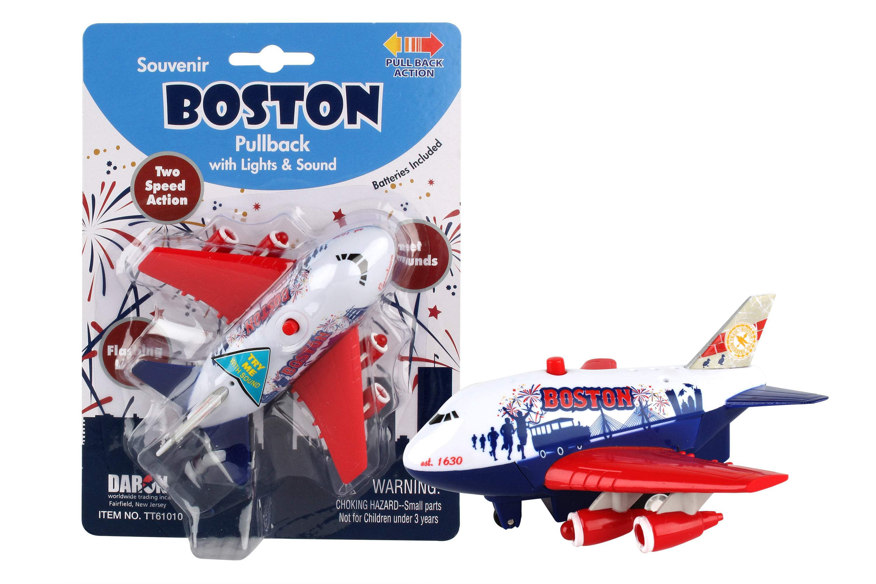 Toytech TT61010 Boston Pullback Toy with Light & Sound Air Plane Toy ...