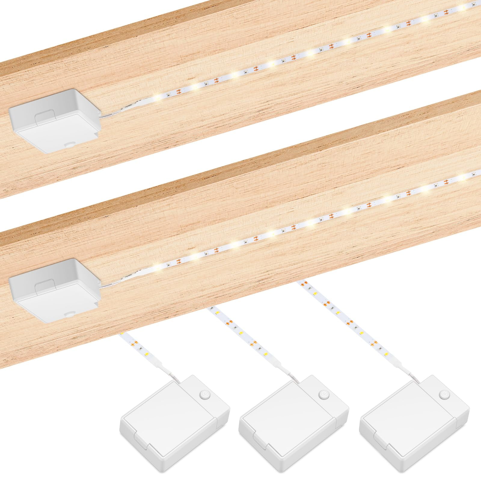 Toyunia 3 Pack Battery Operated LED Strip Lights for Under Cabinet ...