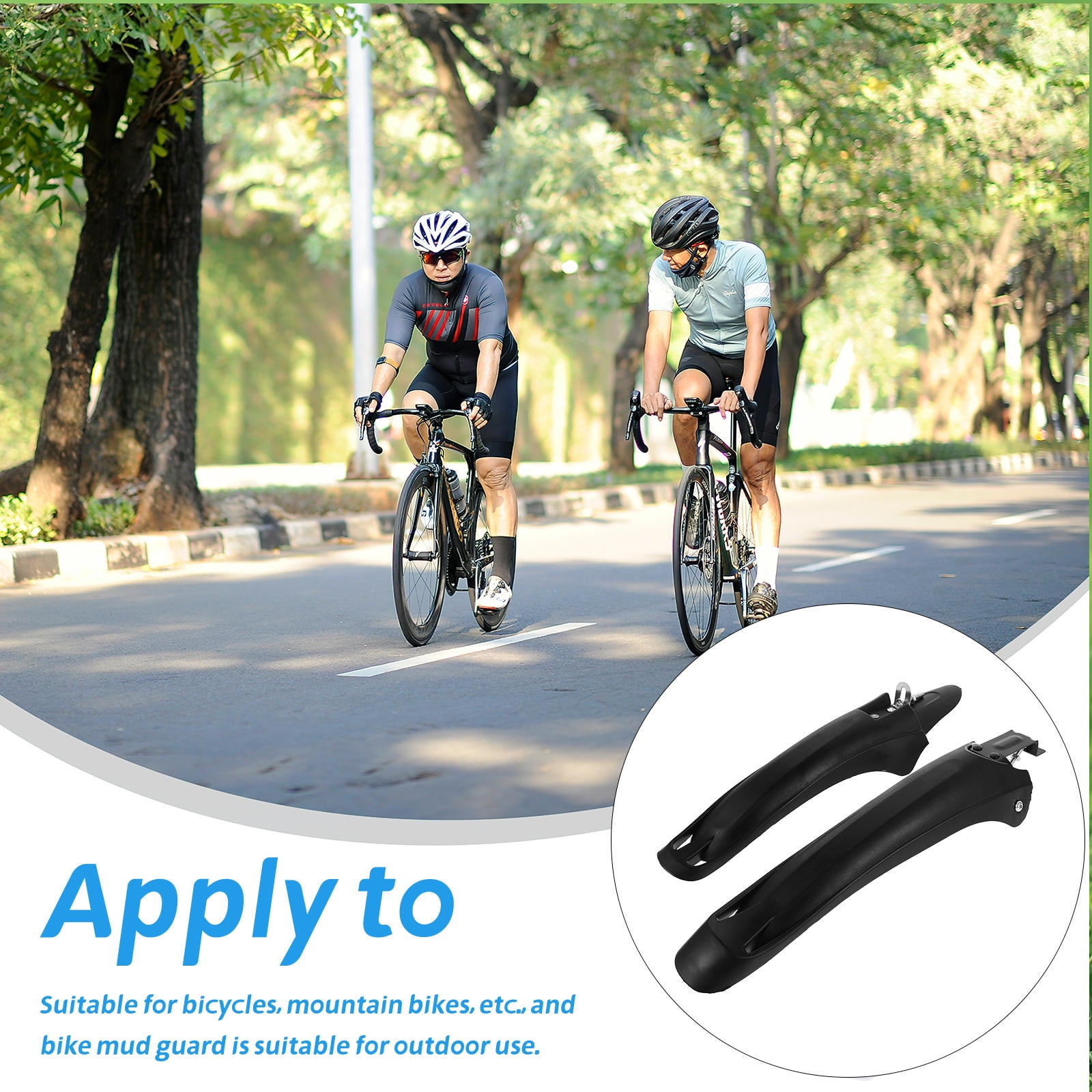 Toyvian 1 Pair Bike Front Back Rear Tire Mud Guard Kit Black Plastic ...