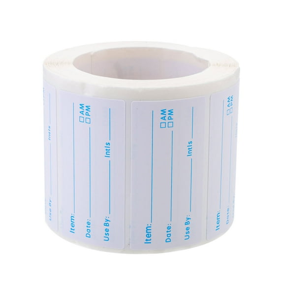 Toyvian Blue Food Label Stickers with Detach Tab for Freezer Cooler ...