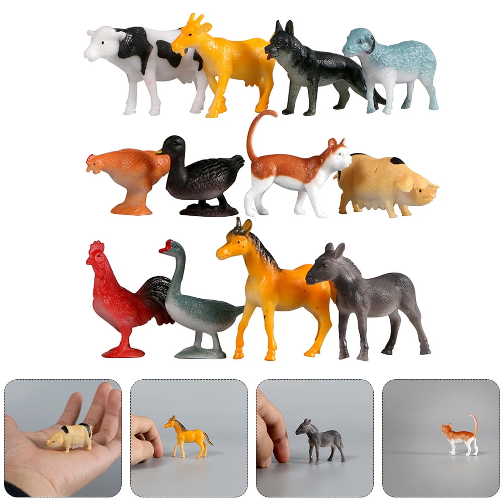 Toyvian 1Set Simulate Farm Animals PVC Animal Models Assorted Color ...