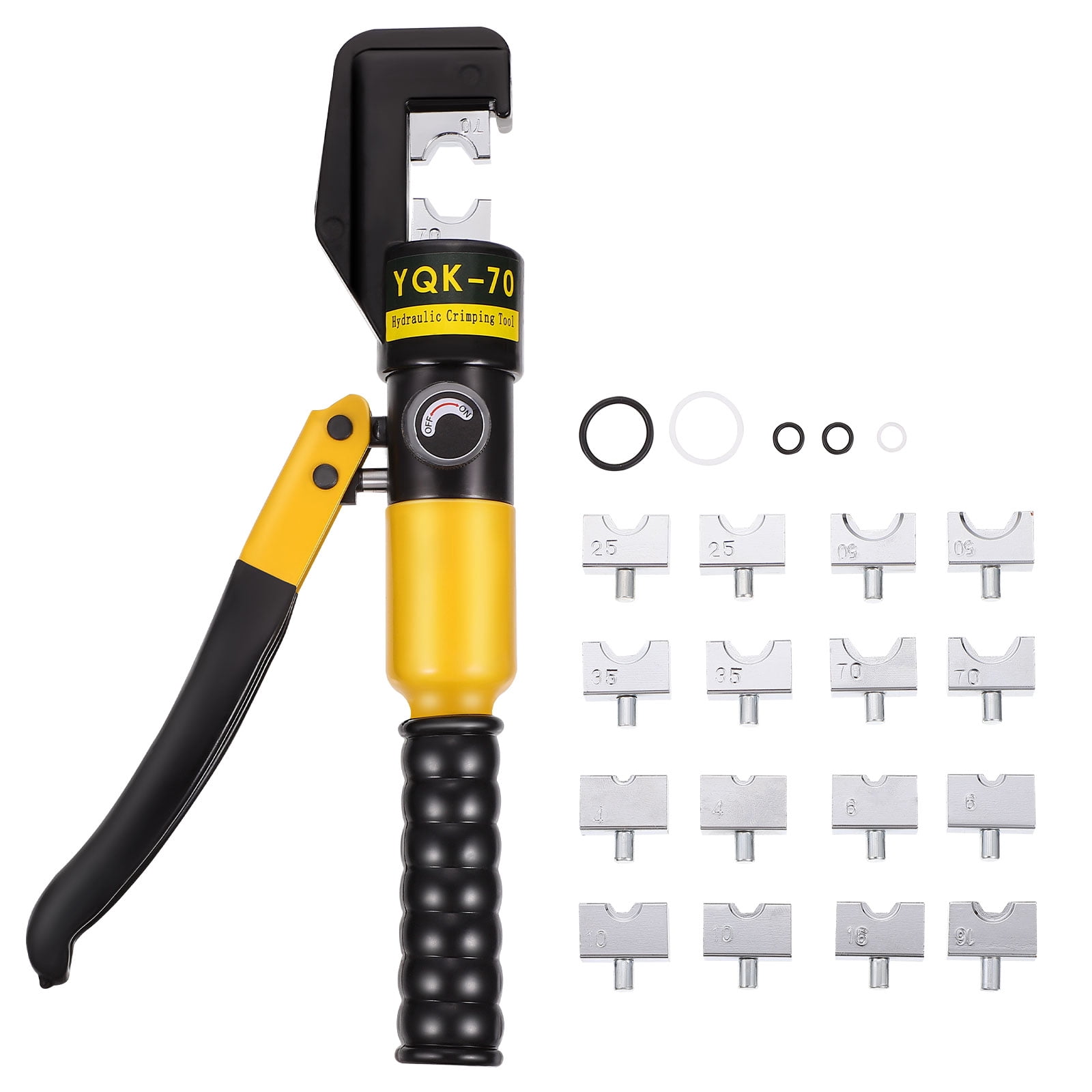 Toyvian 1Set Yellow Hydraulic Wire Crimper with 6 Ton Power and ...
