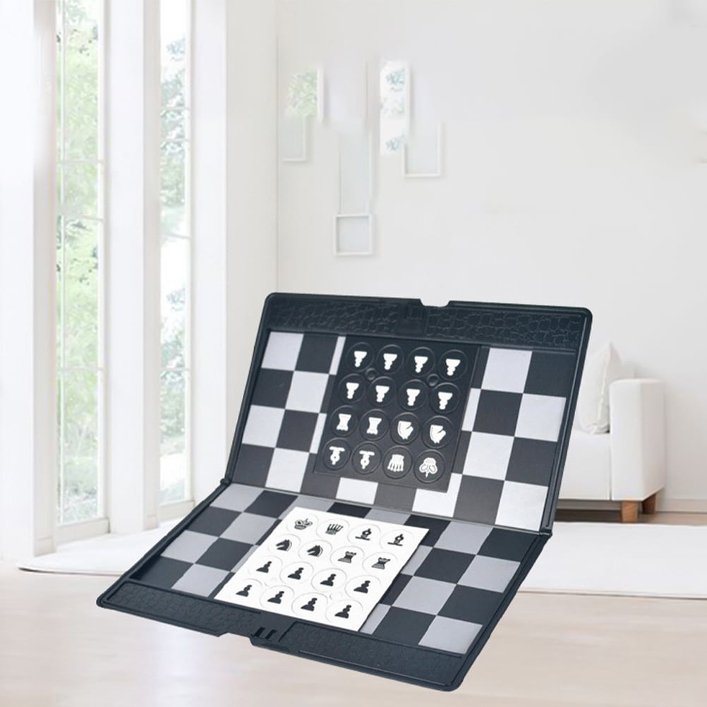 Toyvian 1 Set Mini Travel Chess Checkers Set Strategy Game Synthetic ...