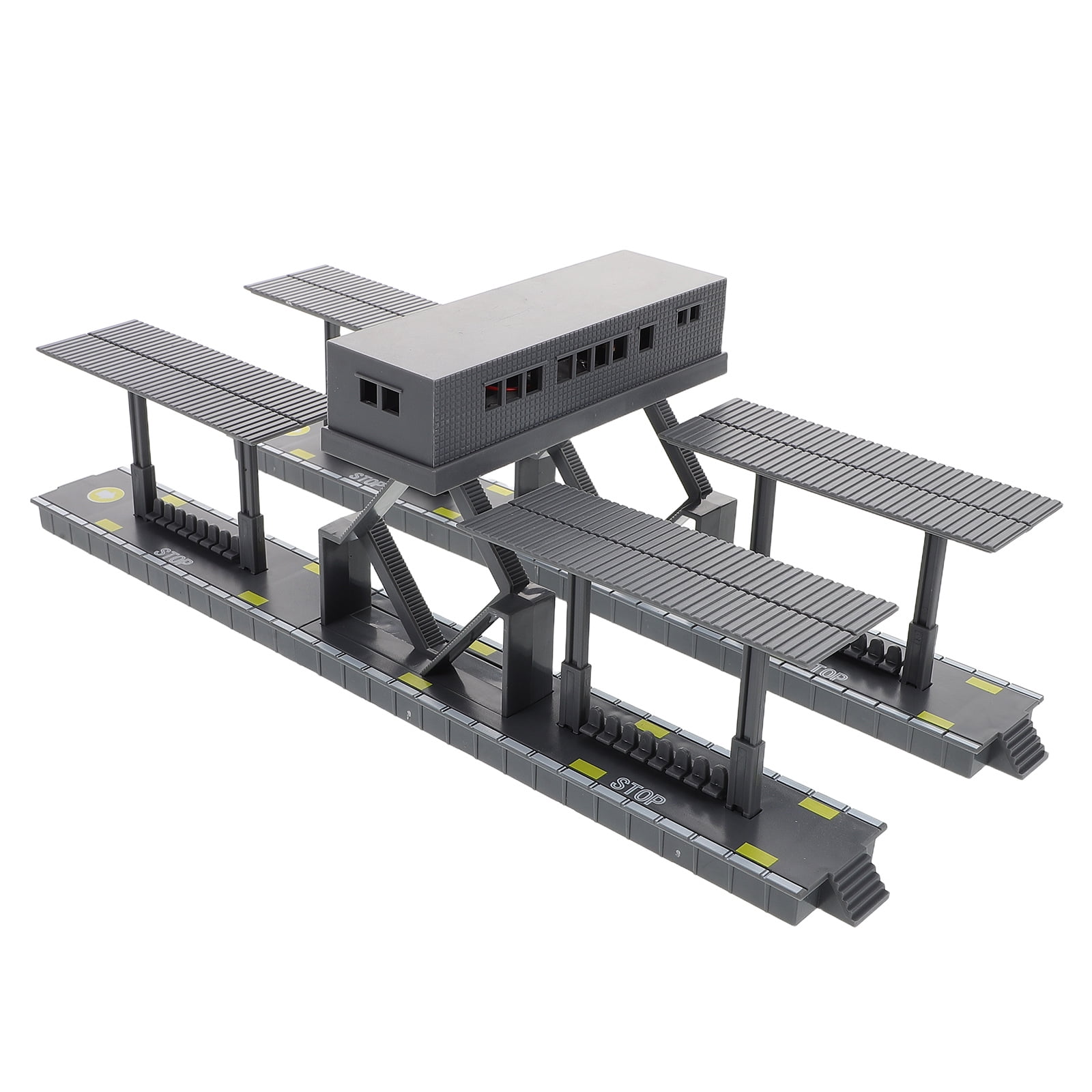 Toyvian 1Set Grey Plastic Diorama Train Model Overhead Railway ...