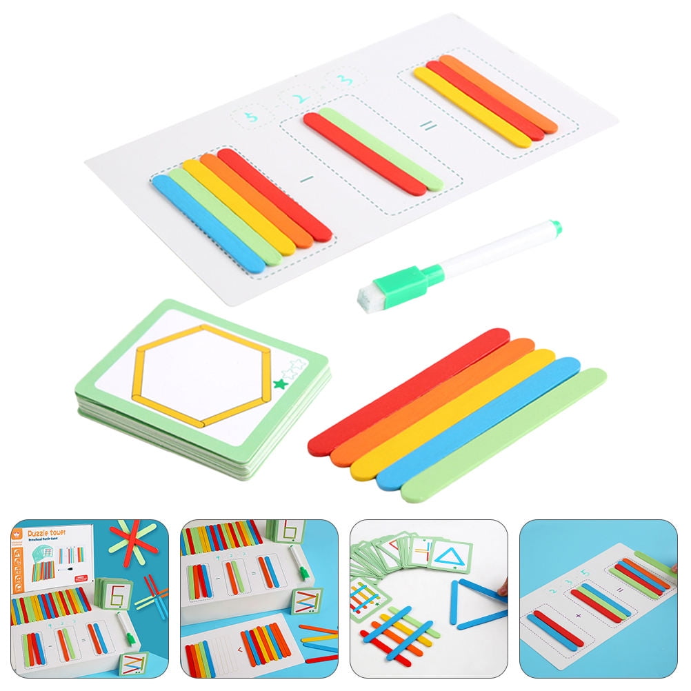Toyvian 1 Set Wood Counting Sticks Arithmetic Toy for Kids Playtime ...