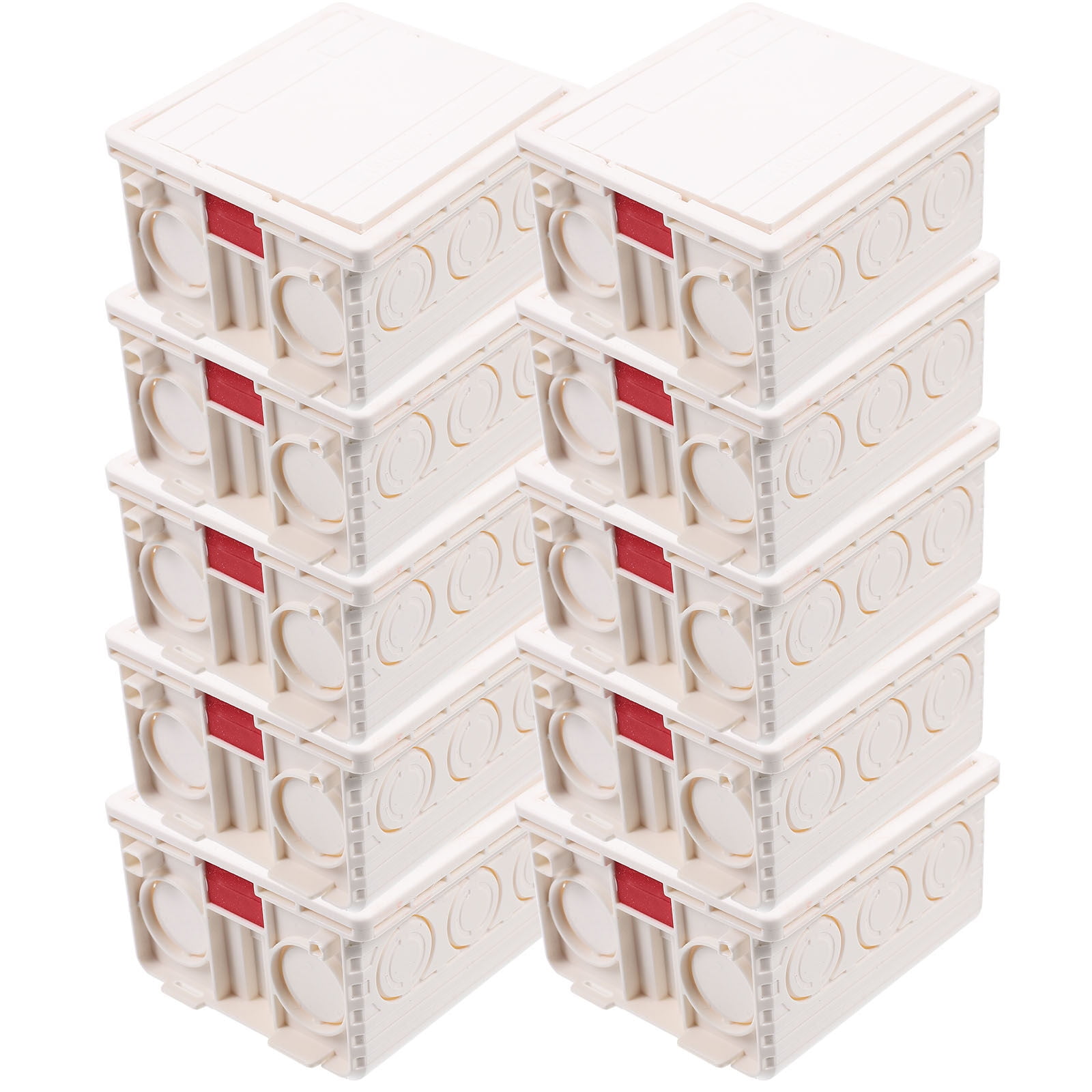Toyvian 10Sets Electric Mounting Box PVC Wall Socket Box for Home Use ...