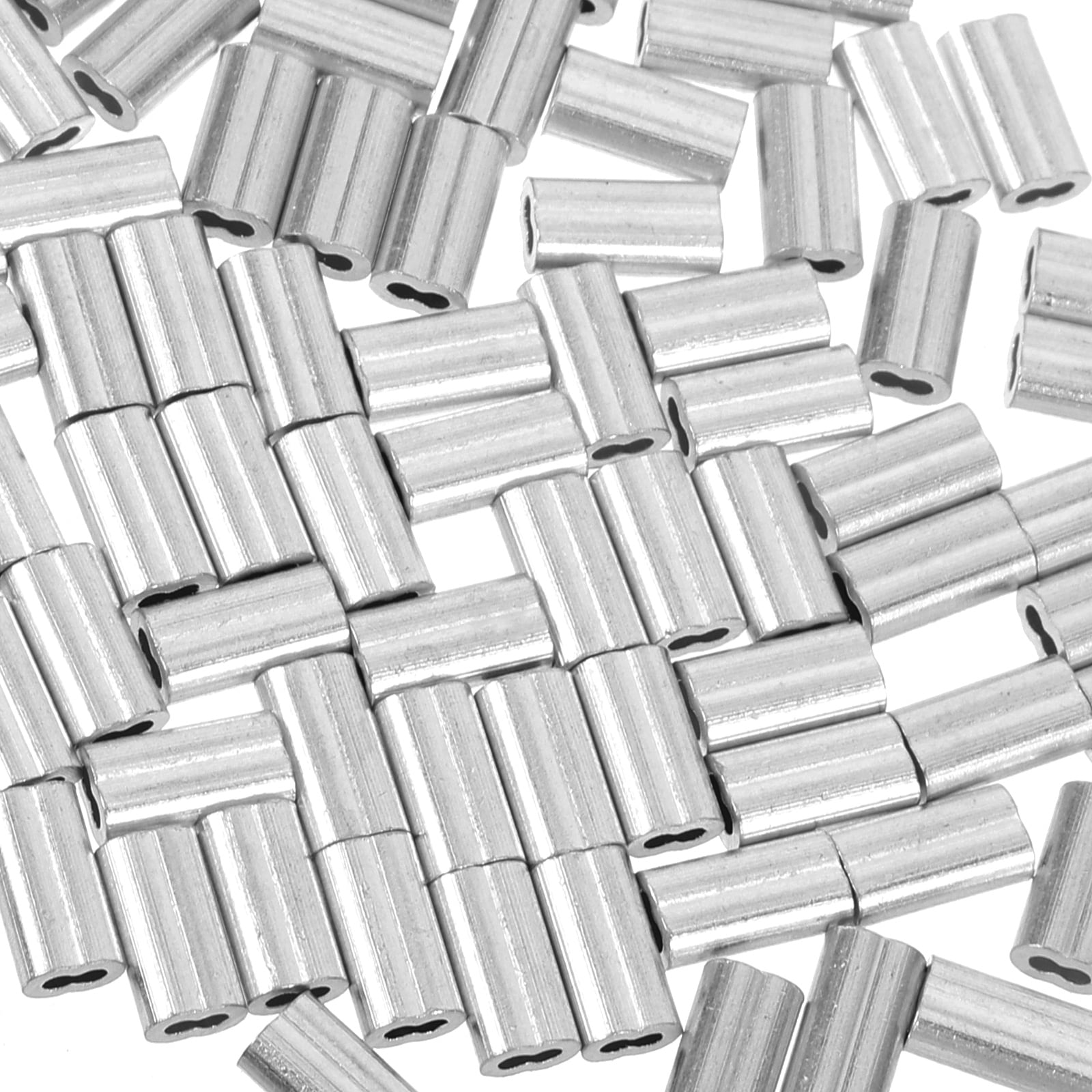 Toyvian 100pcs Cable Crimps Aluminum Crimping Sleeves Crimping Sleeves ...