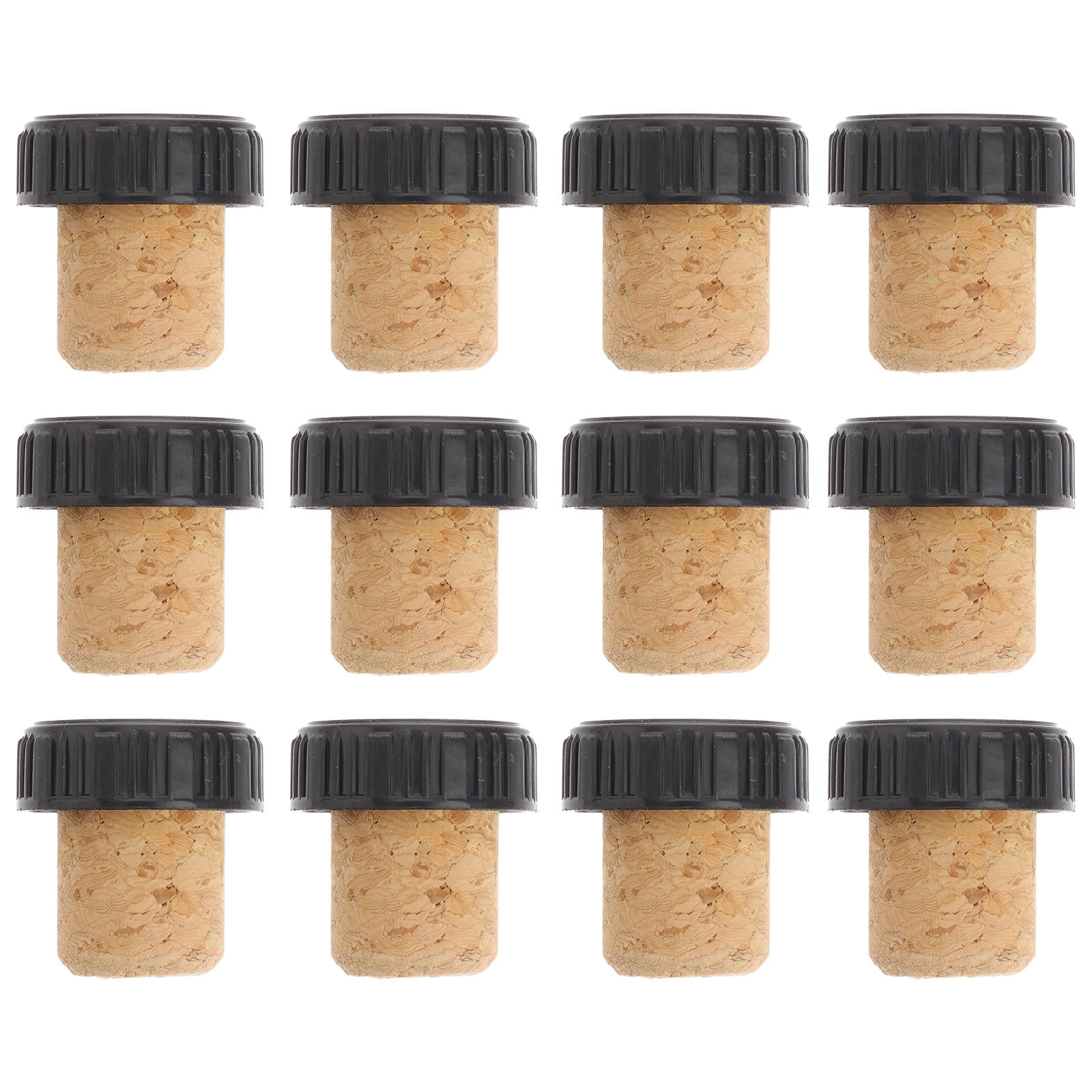 Toyvian 12Pcs Cork Stopper Corks Stoppers Black Prevent Air Leakage Bar ...
