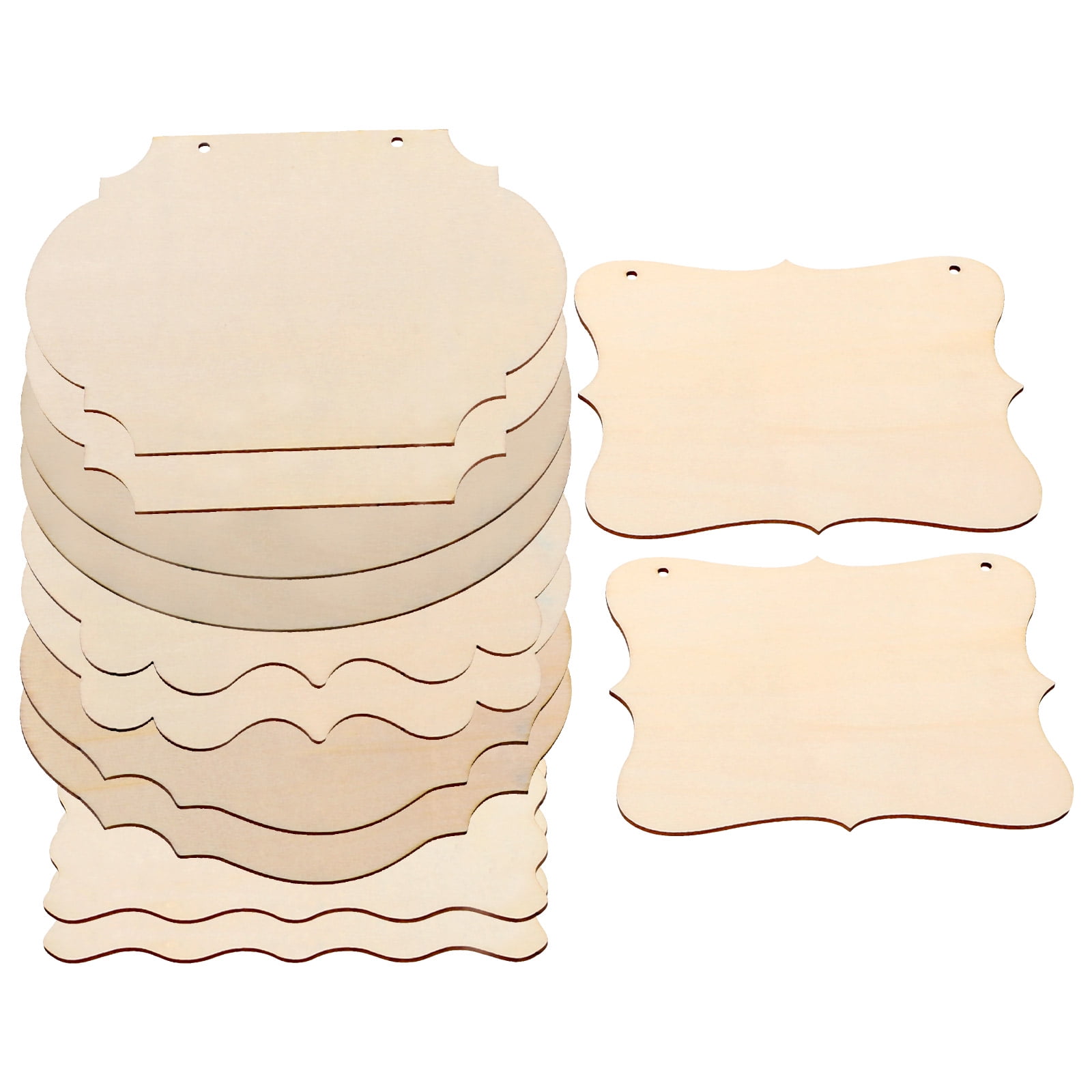 Toyvian Irregular Shape Wood Plaque Craft Assorted Color Decorative ...