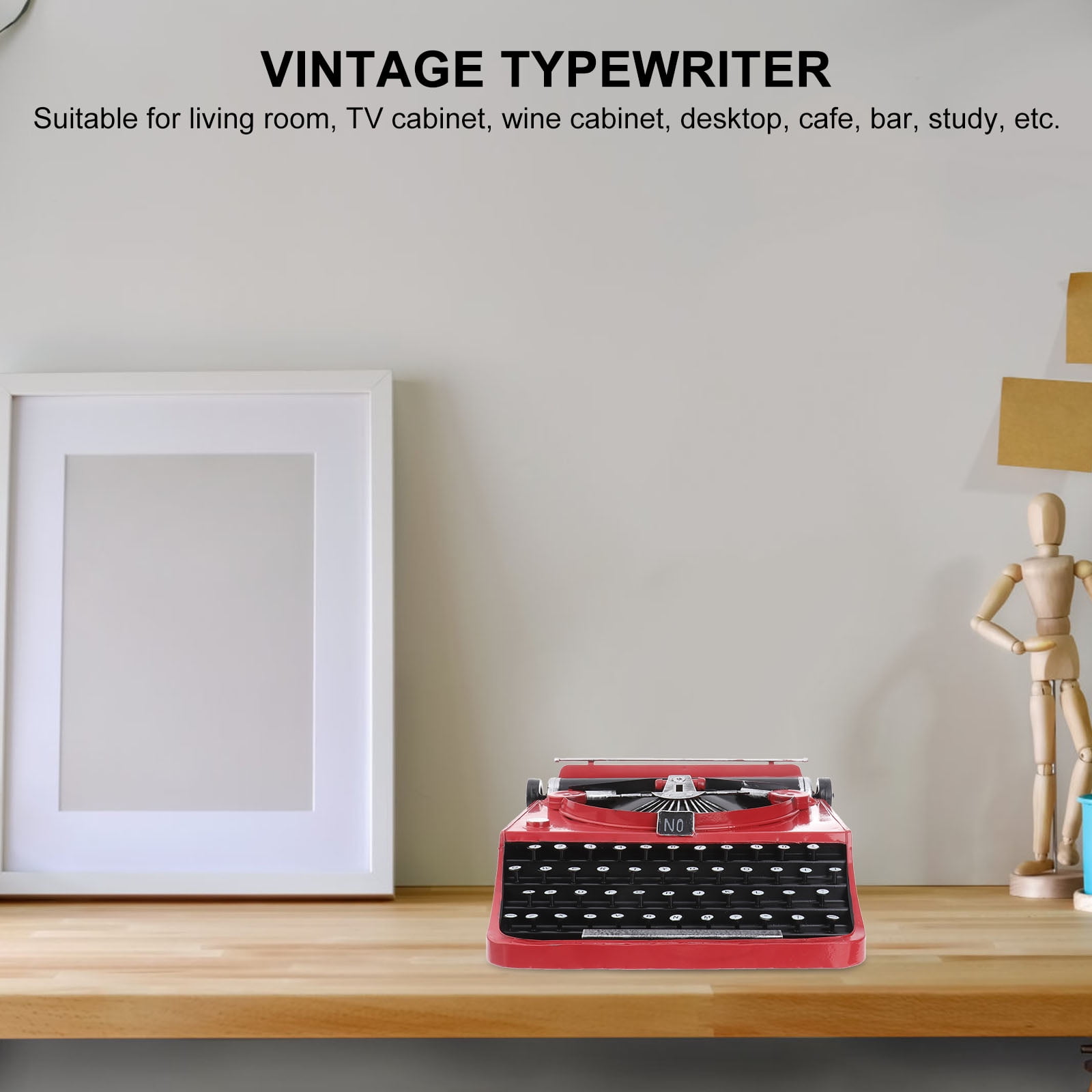 Toyvian Red Manual Typewriter Model Iron Art for Home and Bar Prop ...