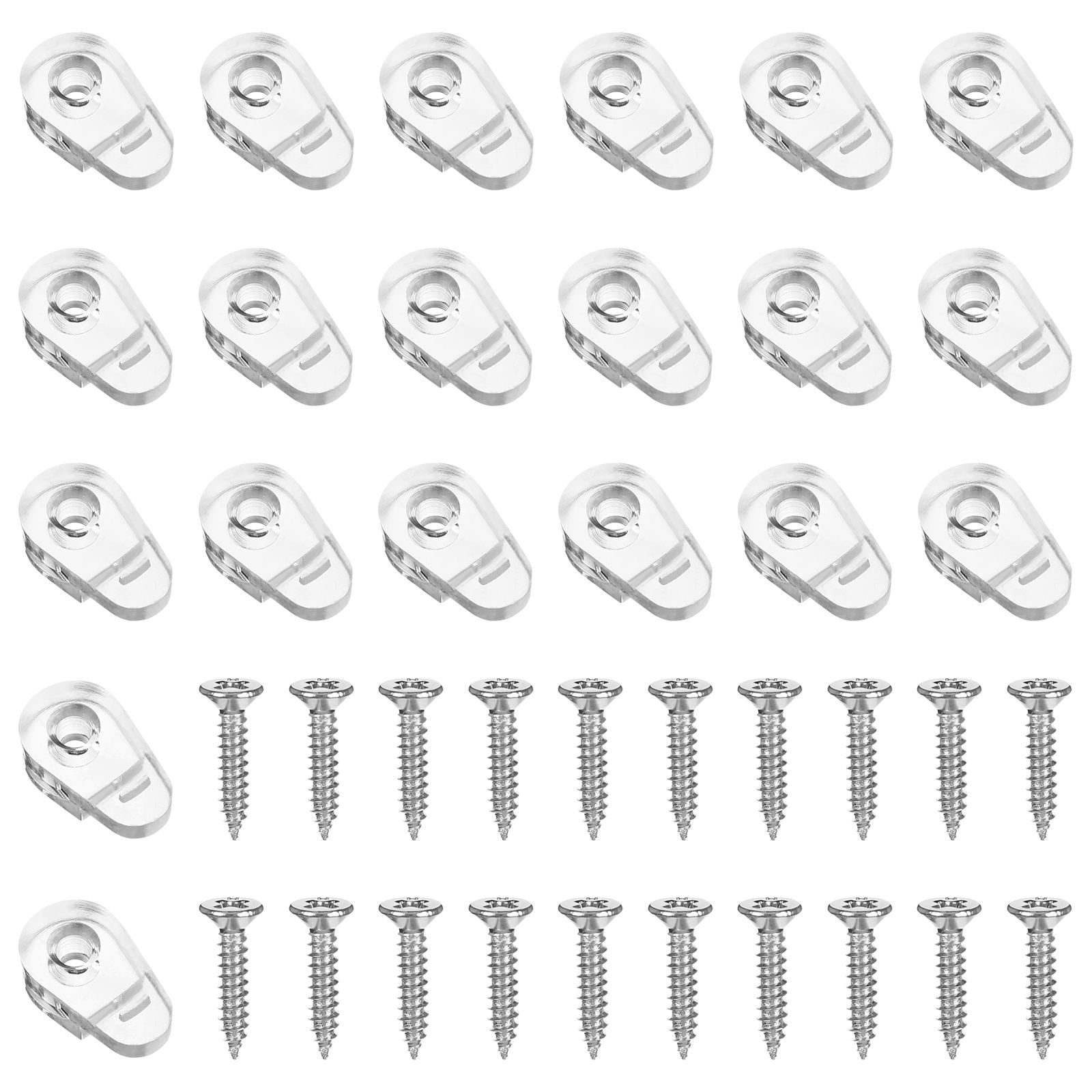 Toyvian 20Pcs Clear Plastic Mirror Clips Fixing Clips with Screws for ...