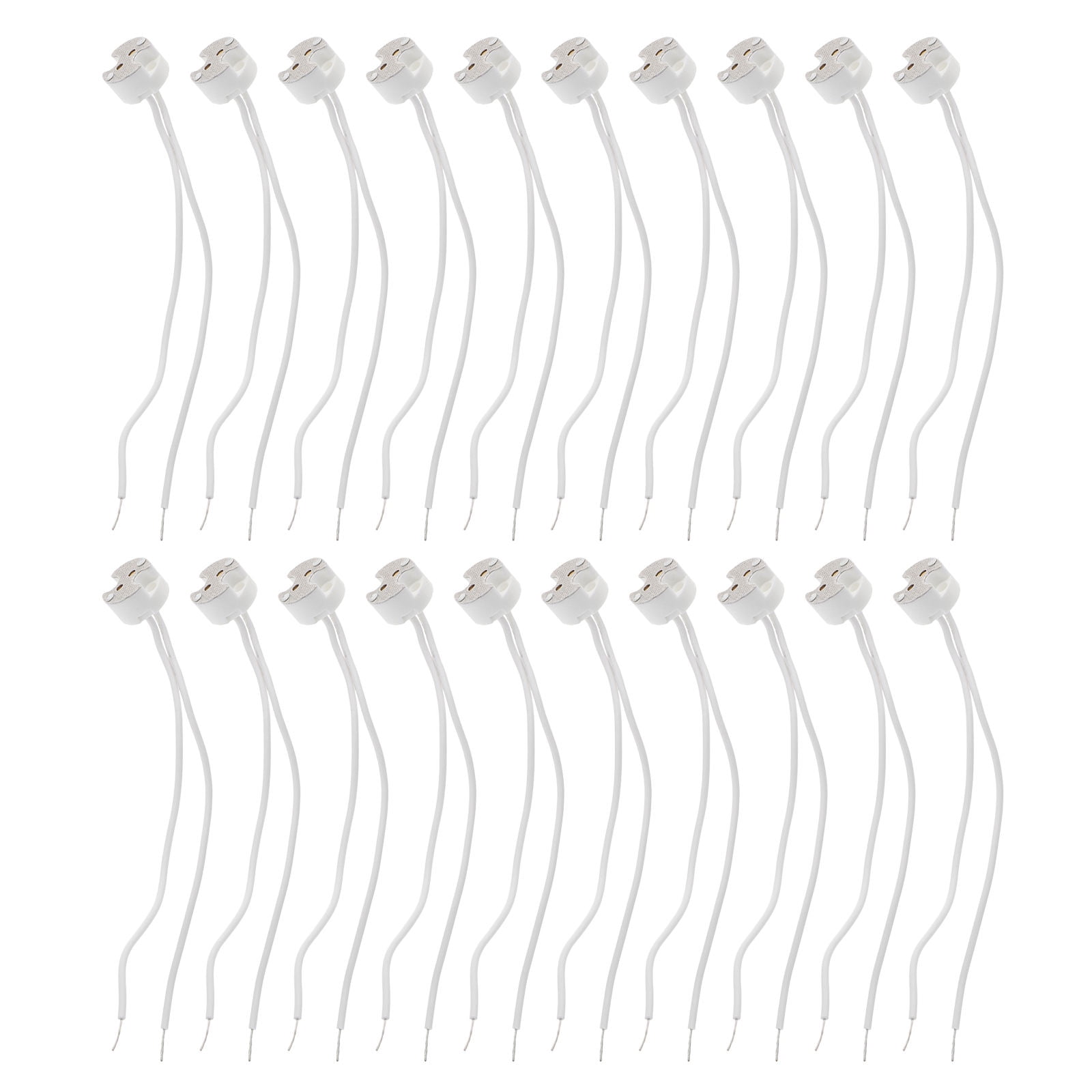Toyvian 20Set Porcelain Light Socket Base Lamp Socket Mount with High ...
