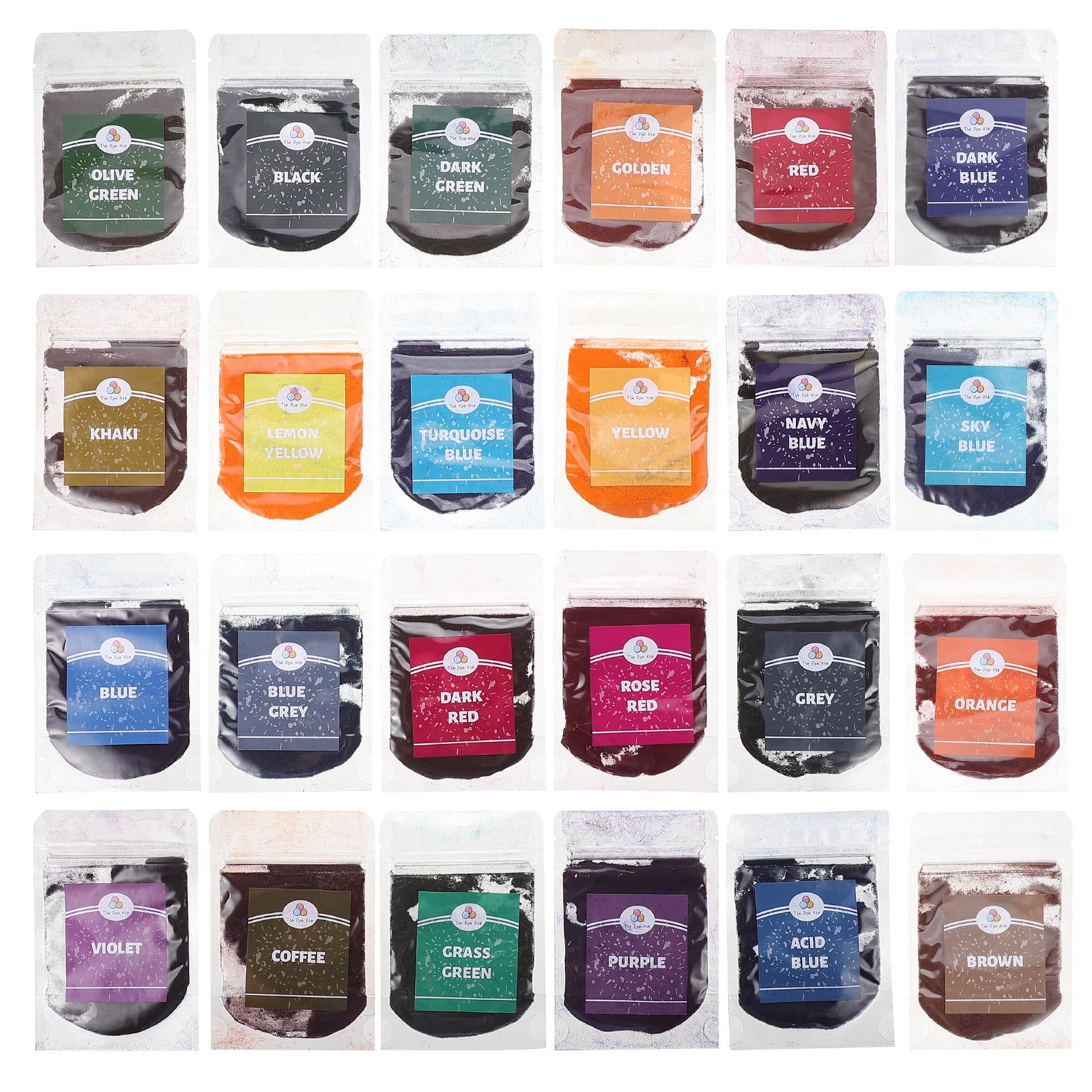 Toyvian 24 Bags of Tie Dye Powders for DIY Projects - Walmart.com