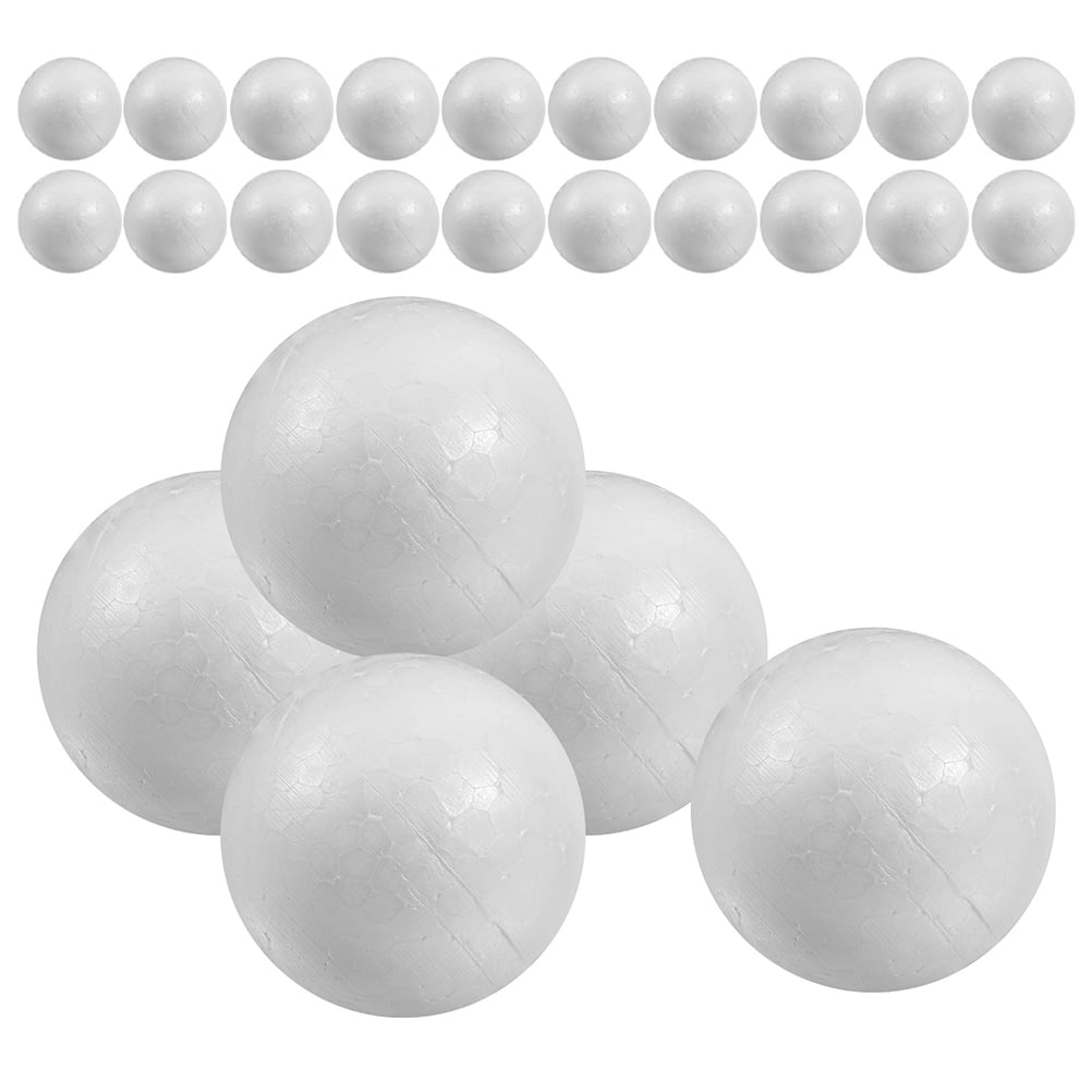 Toyvian 25Pcs Craft Project Foams Balls White Foam DIY Material for ...
