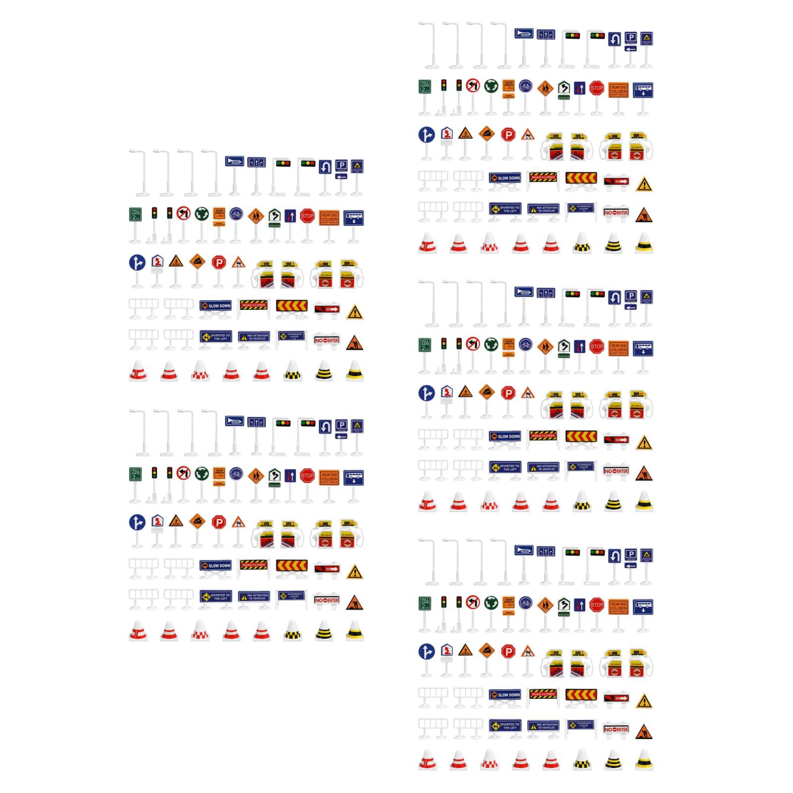 Toyvian 280 Pcs Play Traffic Signs Street Road Signs Road Signal Toys ...