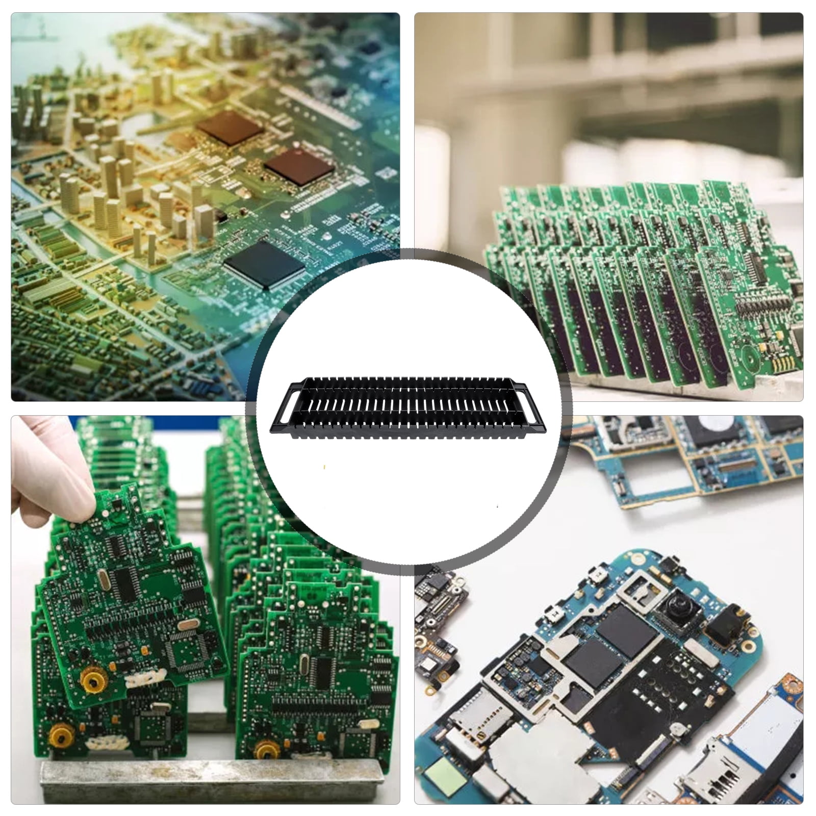 Toyvian esd rack Dual-ear Anti-static Bar Rack PP Black 2Set 18.7*5.3*1 ...