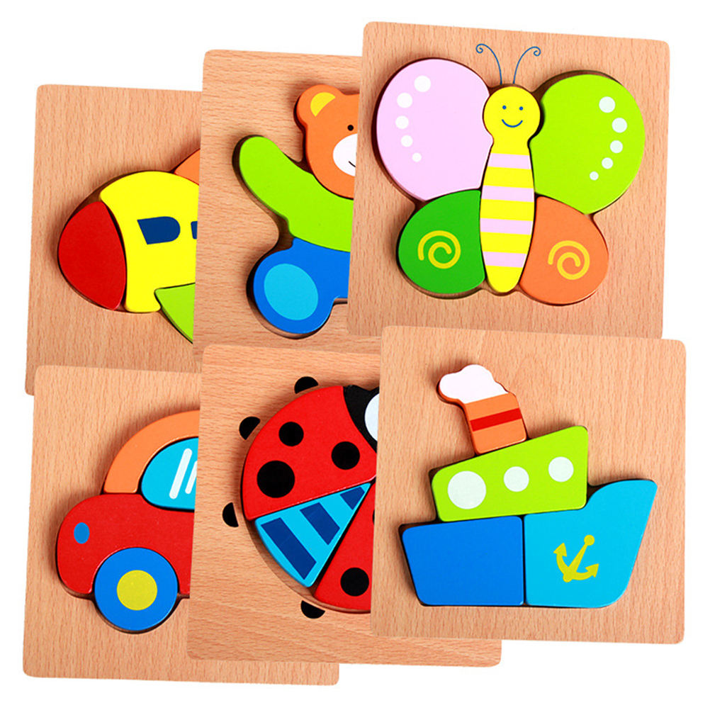 Toyvian 4 Sets Puzzle Model Wood Assorted Color for Educational Hands ...