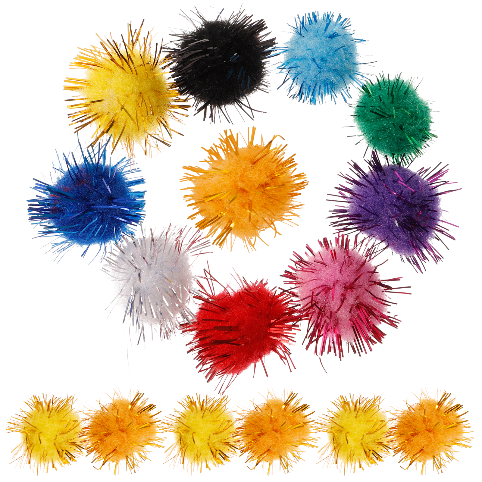 Toyvian 500pcs Pom Poms Fluffy Balls in Assorted Colour for Kids ...