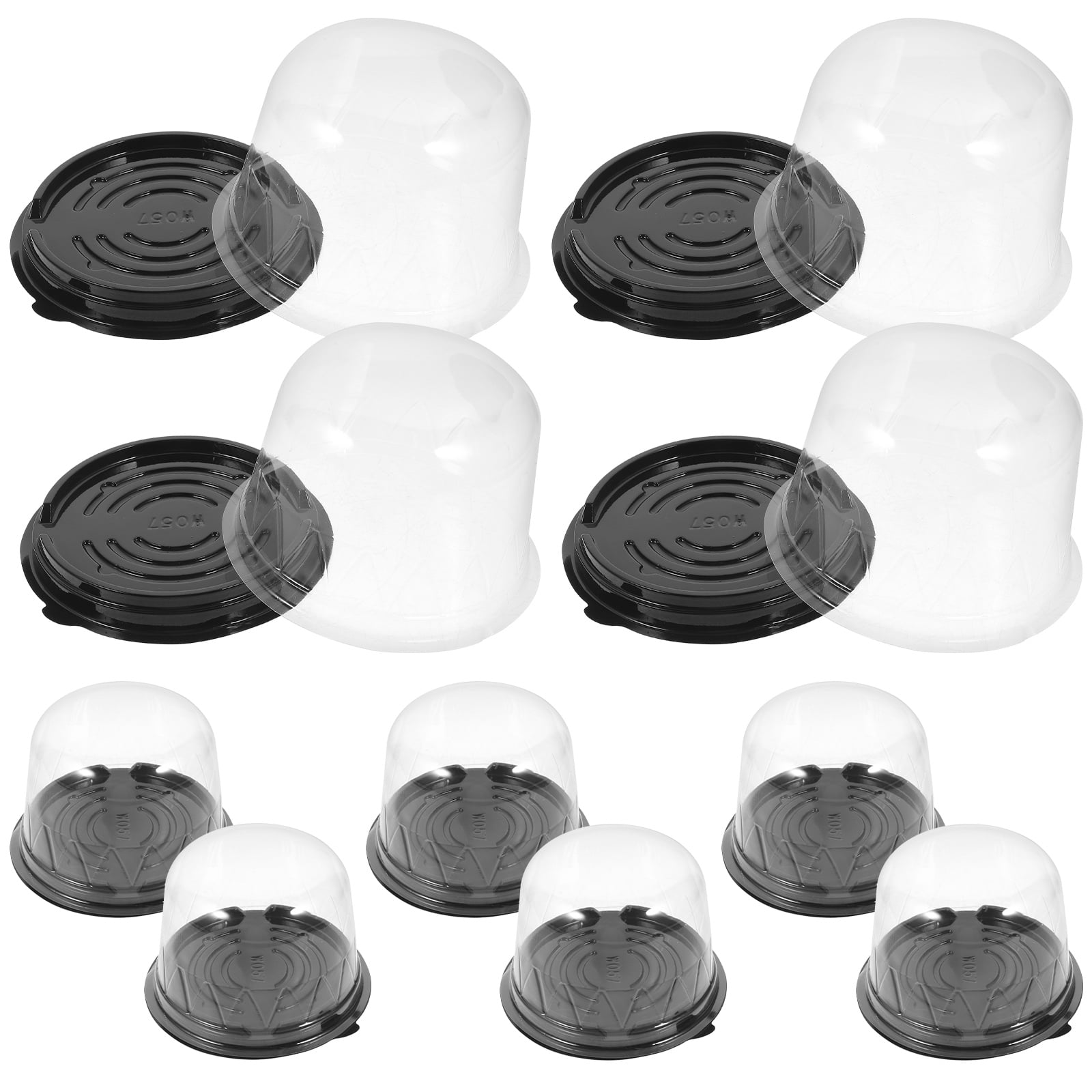 Toyvian 50Pcs Plastic Cake Containers Carriers Clear Cake Boxes with ...