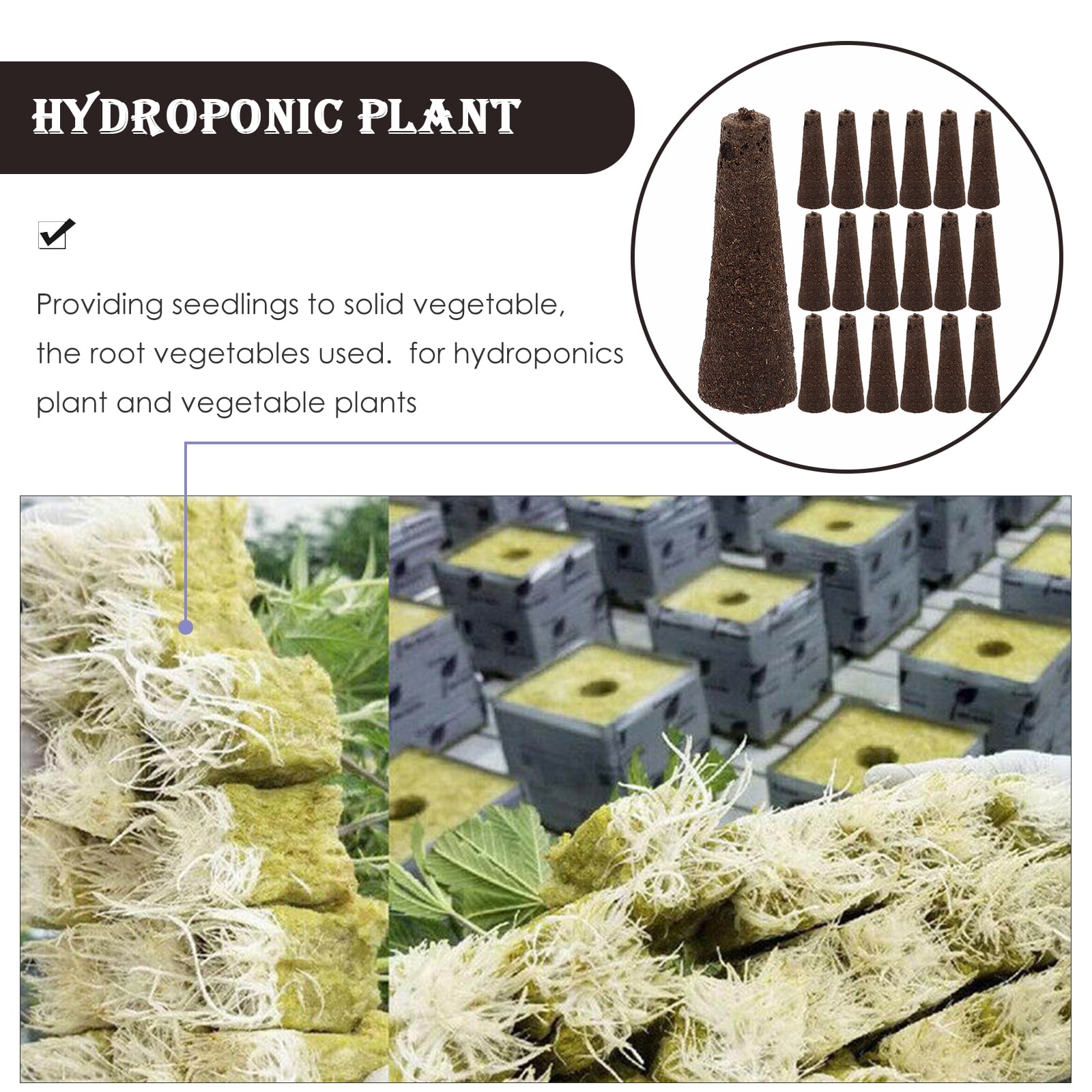 Toyvian 50Pcs Growing Sponges Hydroponics Light Brown Ideal Medium for ...
