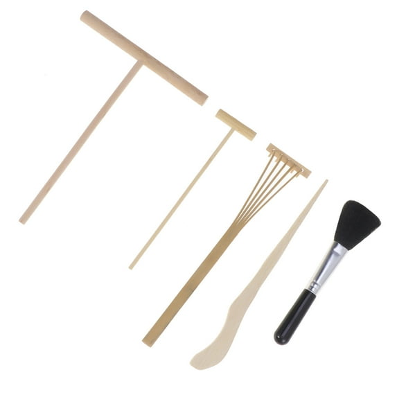 Toyvian Garden Leaf Rake Japanese Rake Set Wood 5Pc - Walmart.com